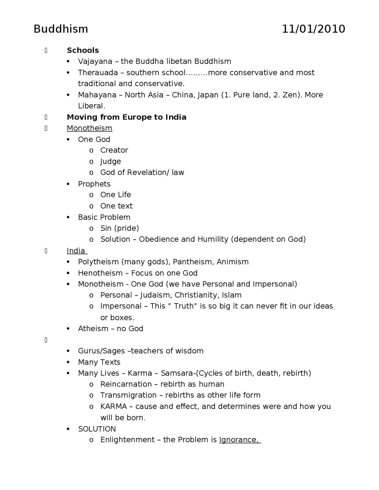 Buddhism Notes - Religions of the World | GREL 101 | Study notes ...