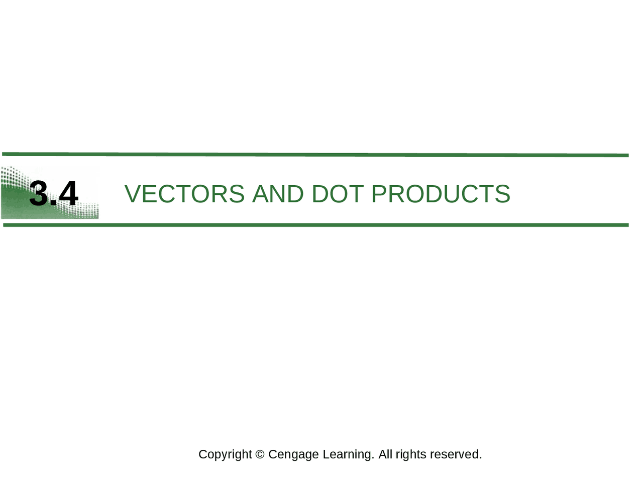 Vectors And Dot Products Lecture Slides Math 117 Docsity