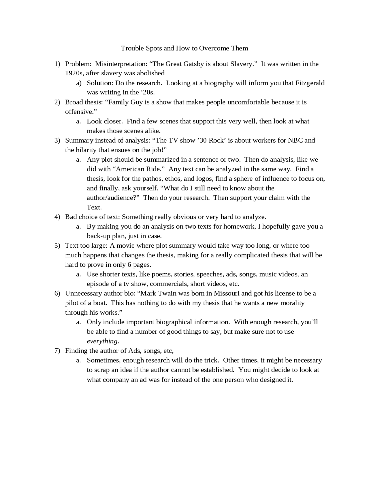 Trouble Spots and How to Overcome Them - Composition and Rhetoric ...