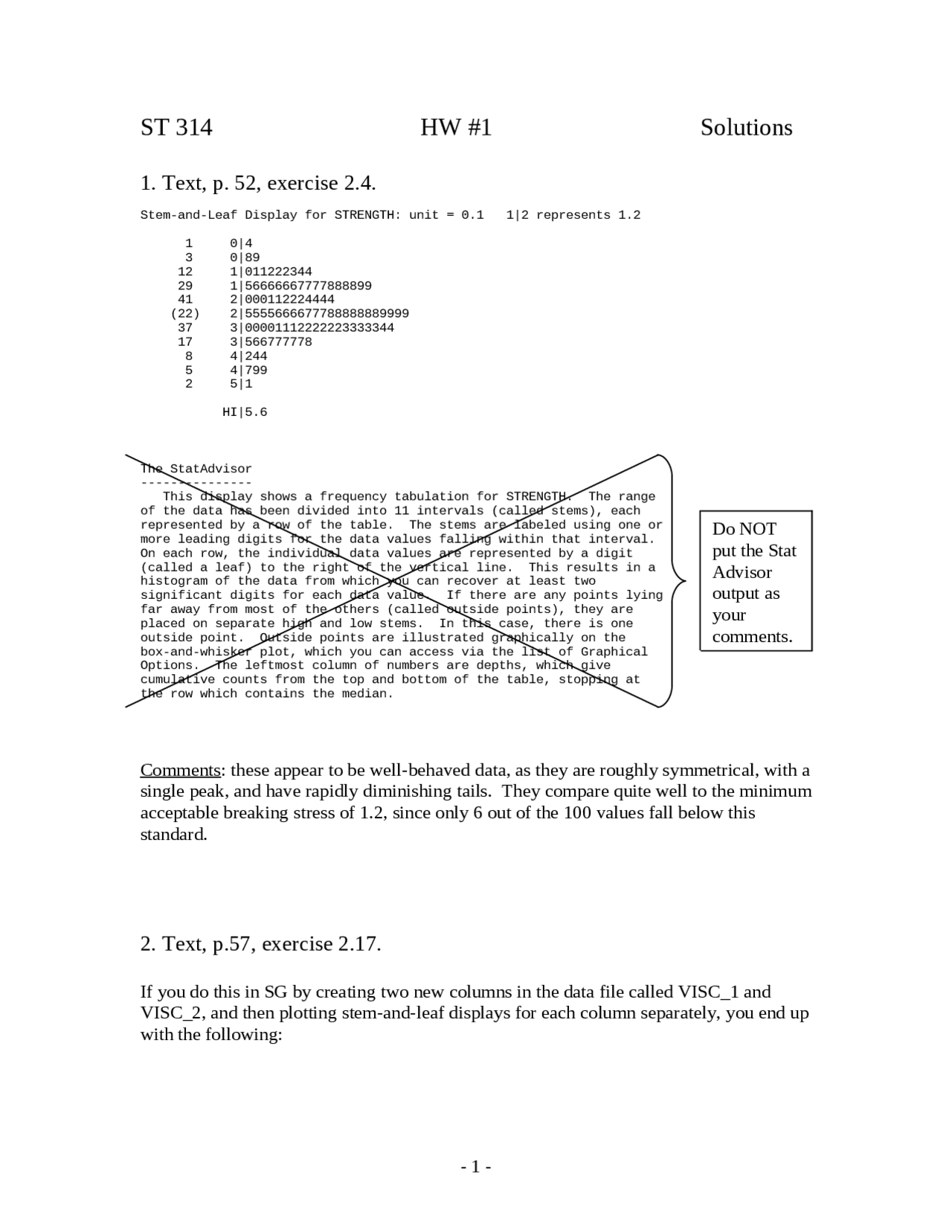 Homework Solutions 1 Introduction To Statistics For Engineers St