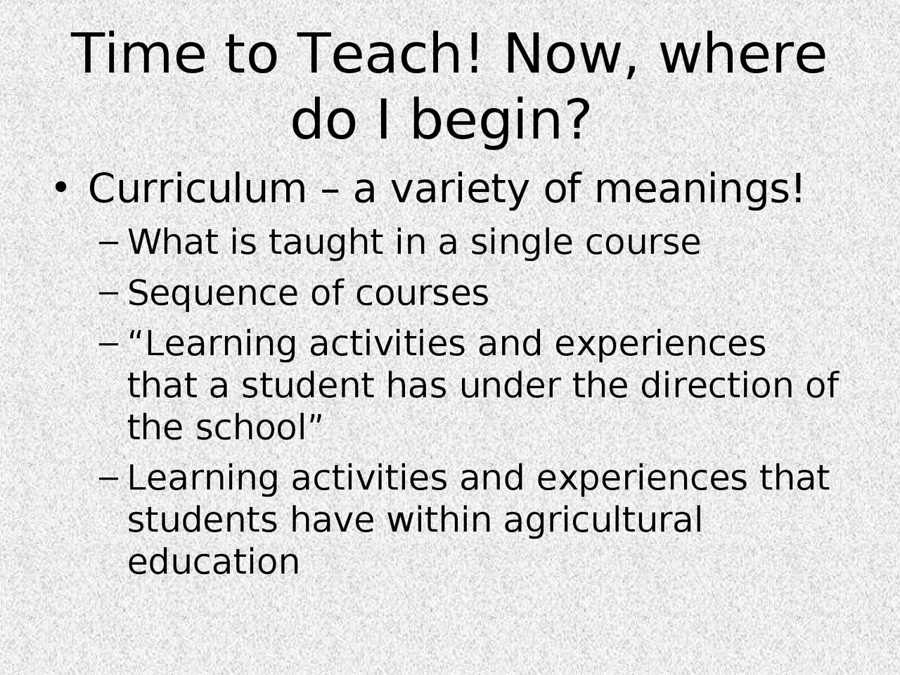Curriculum Considerations Lecture Slides Aee 206 Docsity