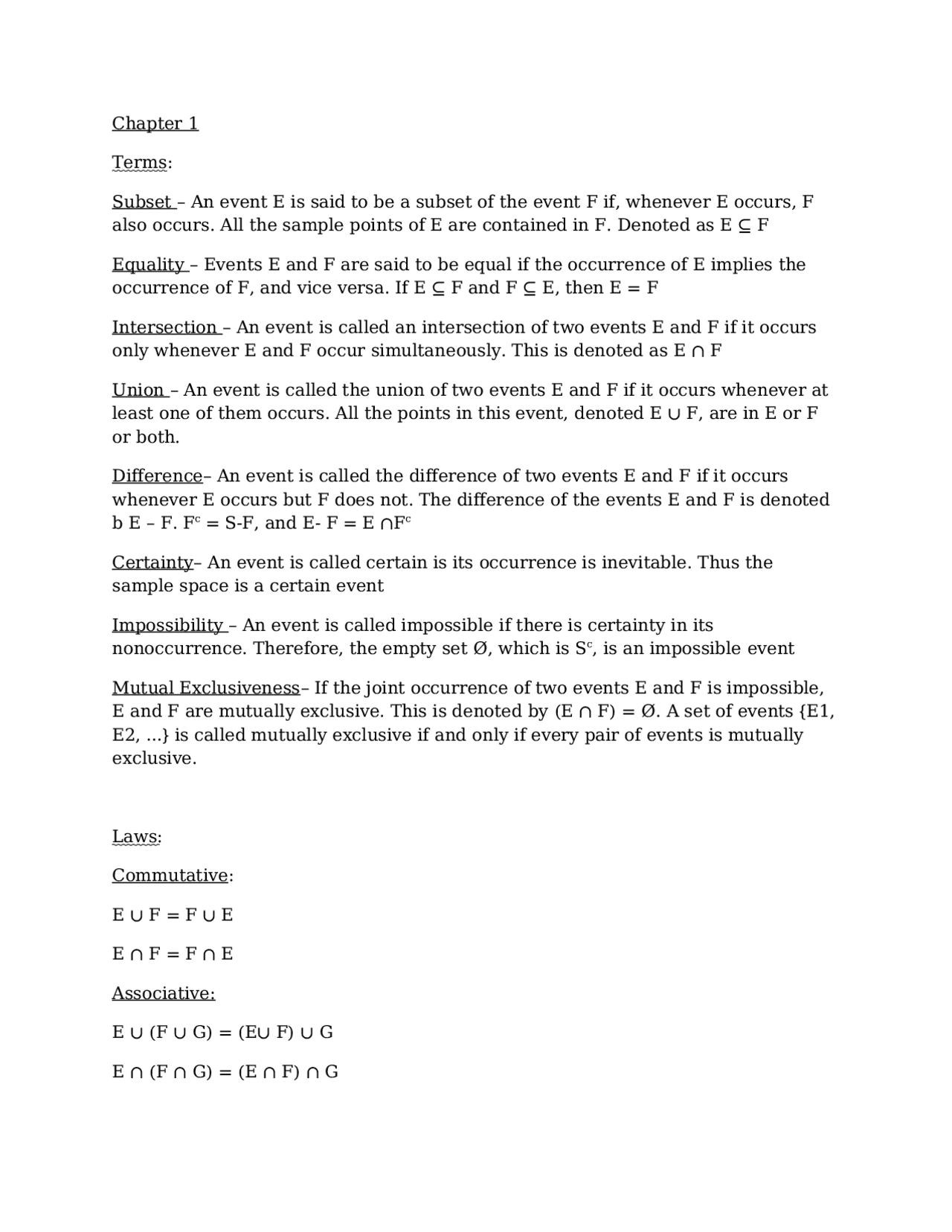 Notes on Terms, Subset, Equality, Intersection and Differences | PSTAT ...