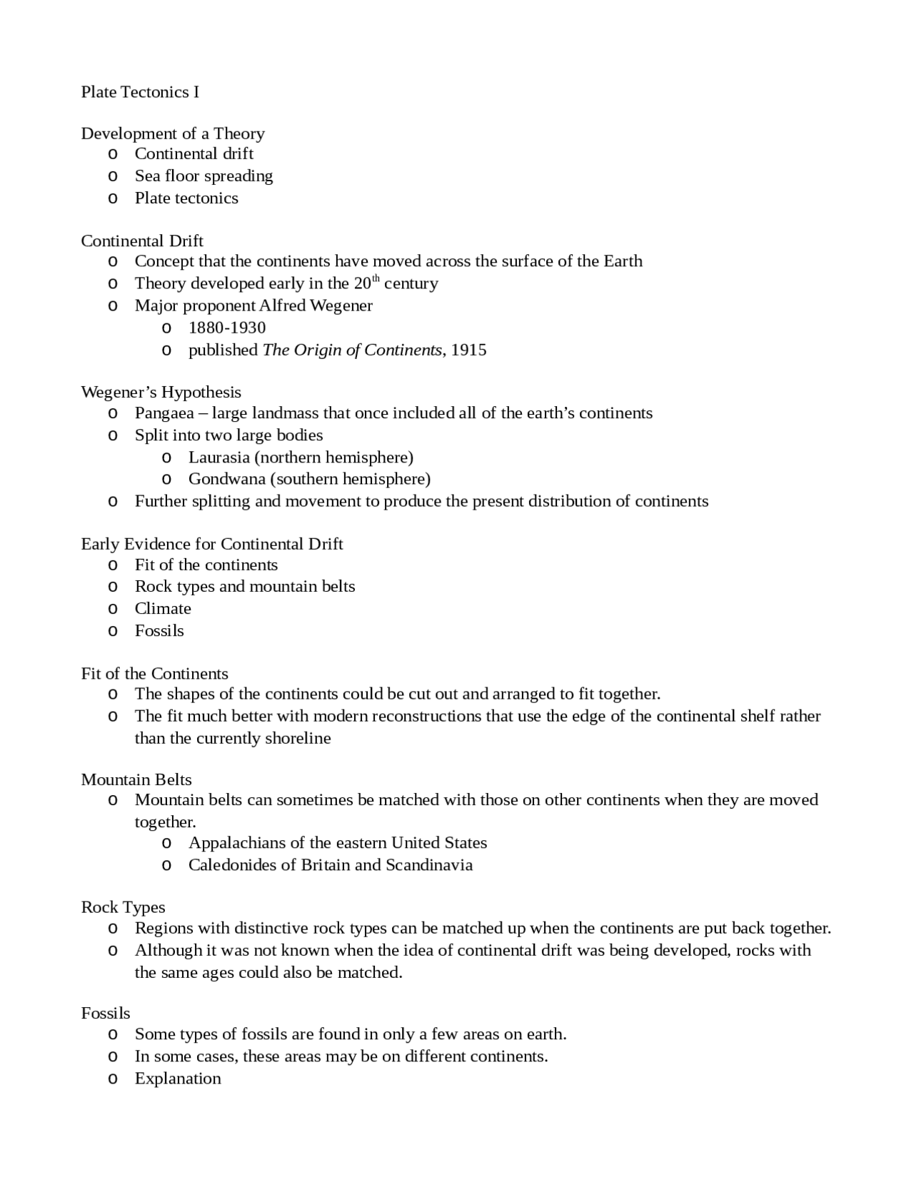 Early Evidences for Continental Drift in Plate Tectonics | GLY 101 ...