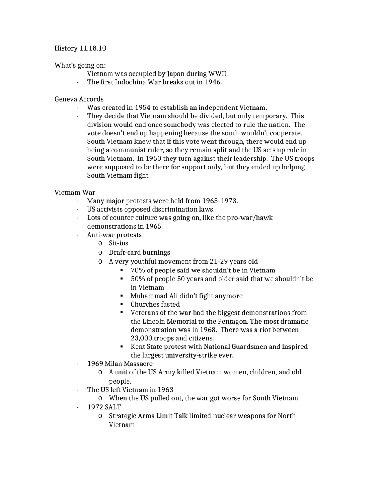 Vietnam War - World Civilization II | HIS 102 | Study notes World ...