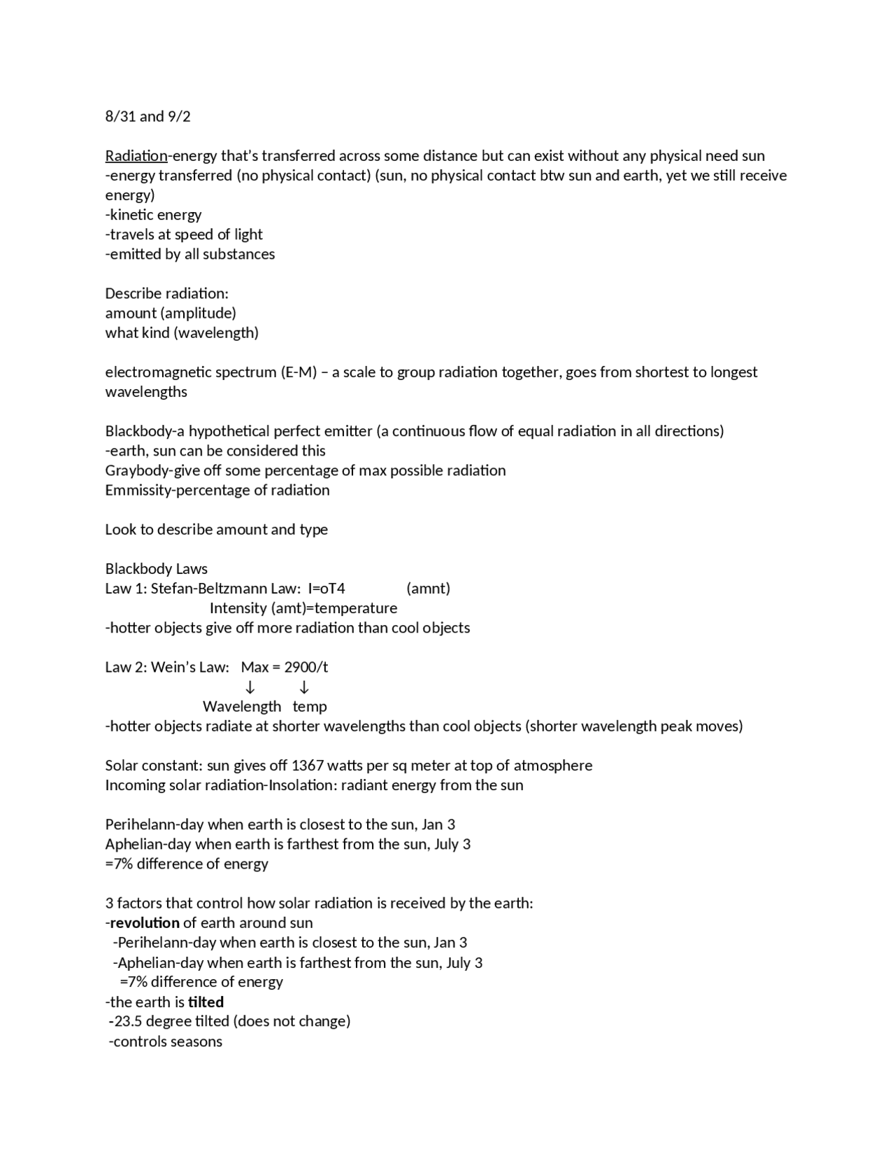 Notes On Radiation And Rotation Geography And The Atmosphere Geog