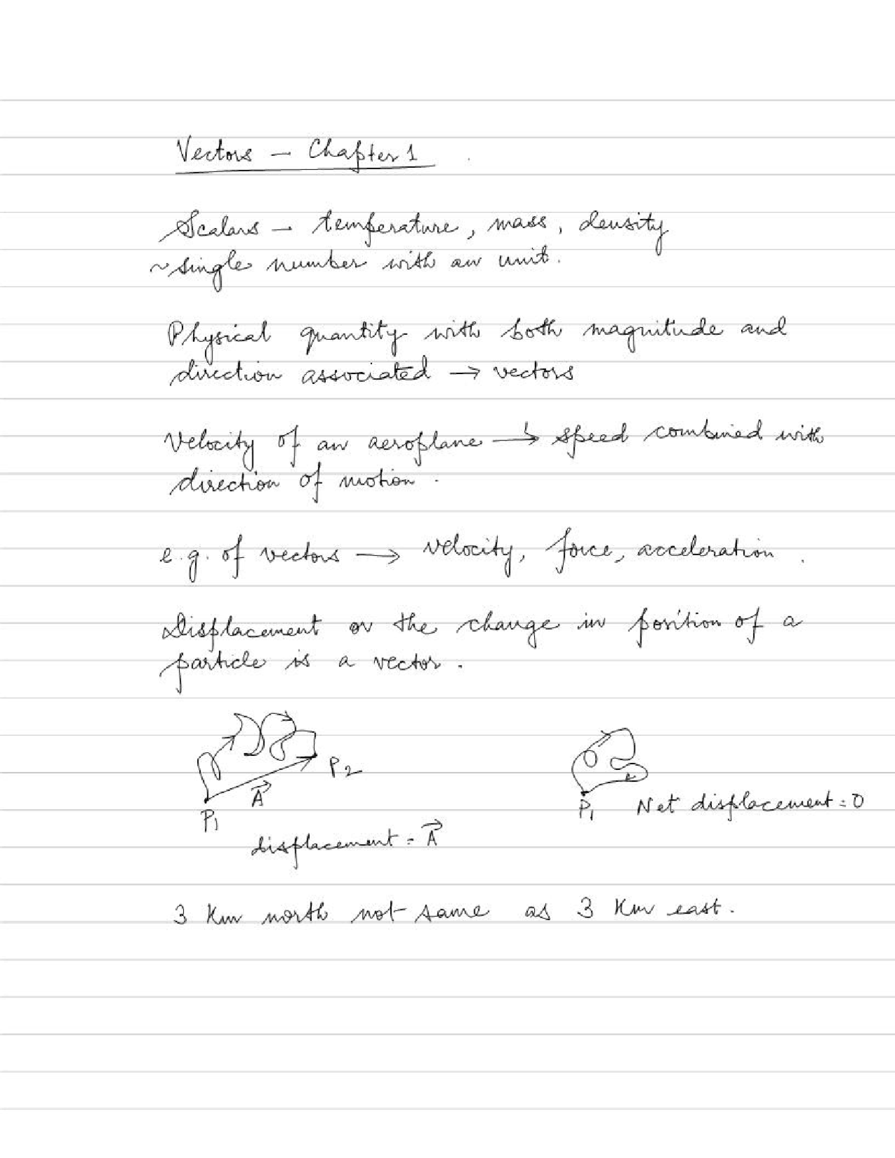 Scalars Vectors Mass Density And Velocity Handwritten Notes Ph