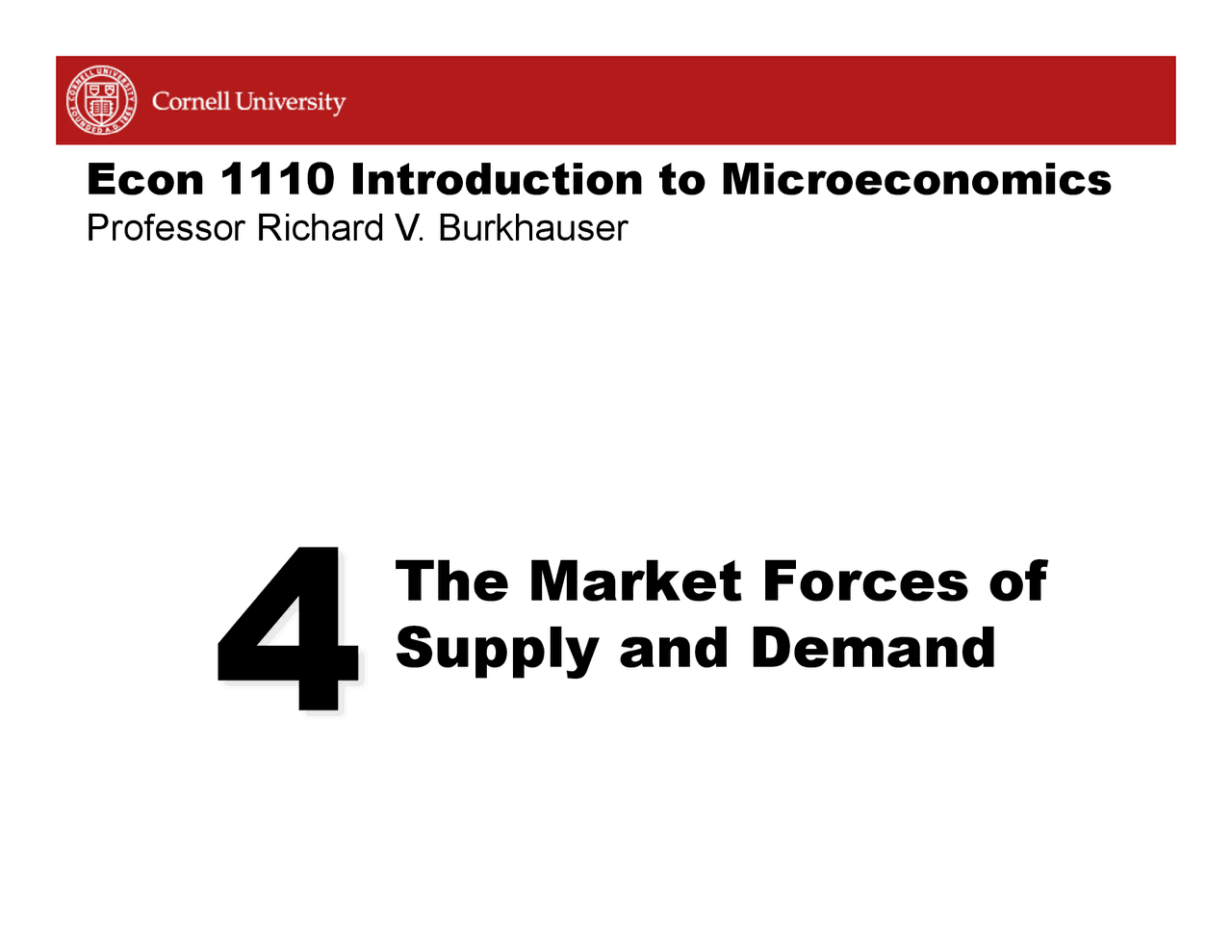 The Market Forces Of Supply And Demand Lecture Slides Econ 1110