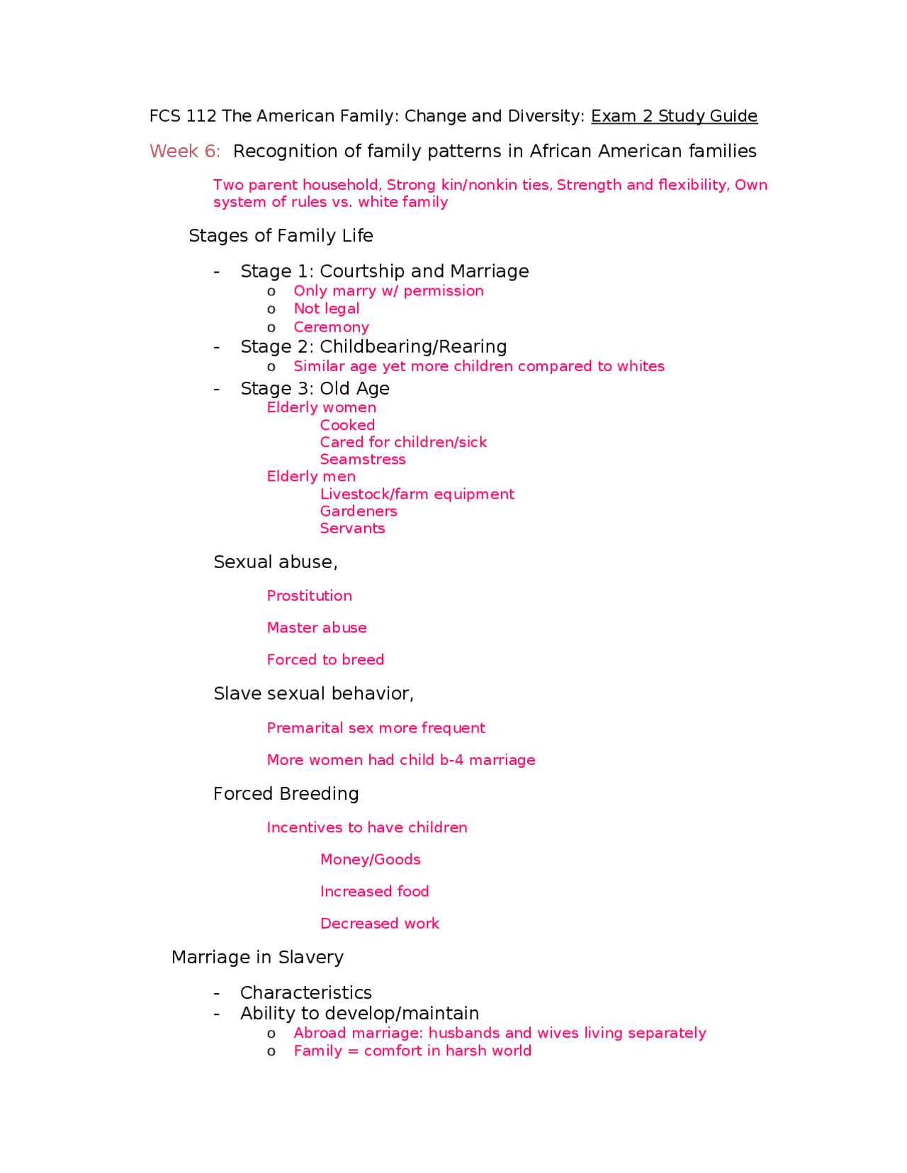 American Family: Changes and Diversity in Stages of Life - Study Guide ...