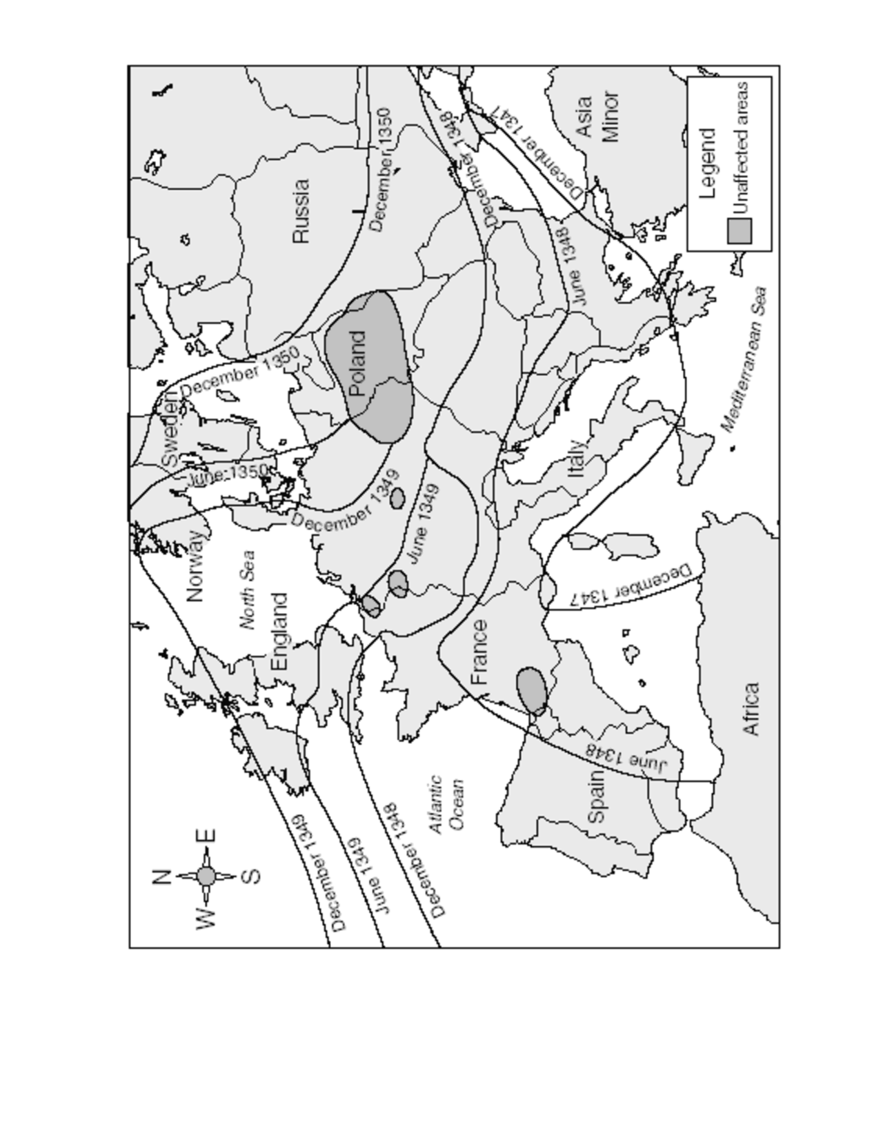 Map of World- The Black Death | Quiz 1 | HIST - Docsity