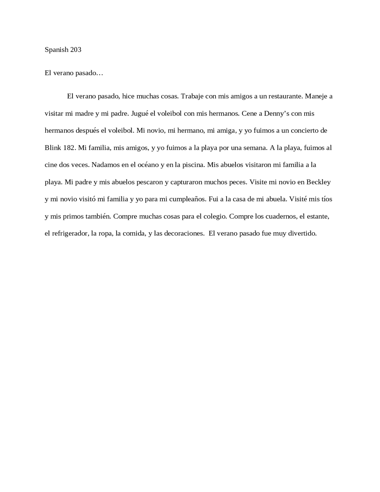 Mi Experiencia Del Verano Pasado - Prof. Paula E. Sanchez Rebollo ...