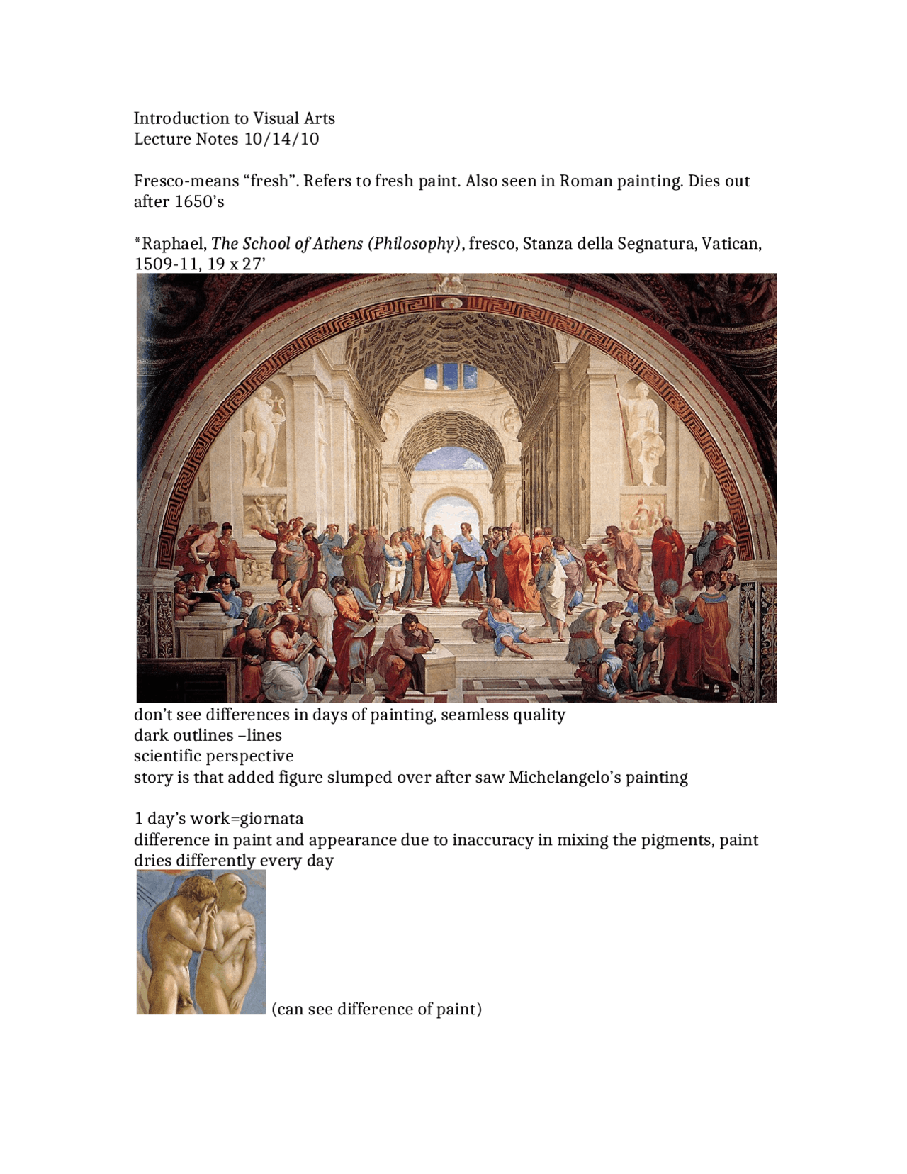 Introduction to Visual Arts - Lecture Notes | ARH 301 - Docsity