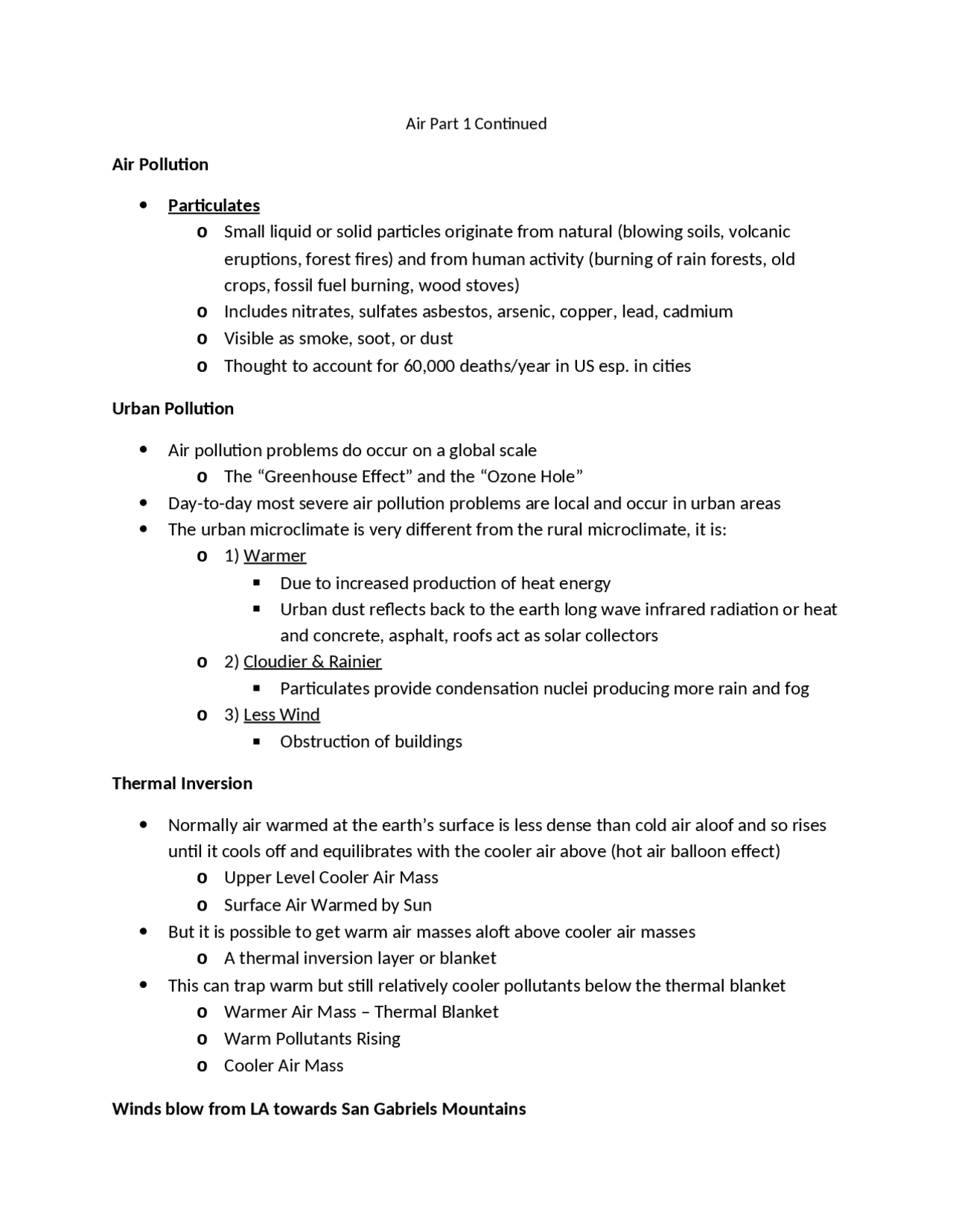 Lecture Notes On Air Pollution Resources Geology Geos 1024 Docsity