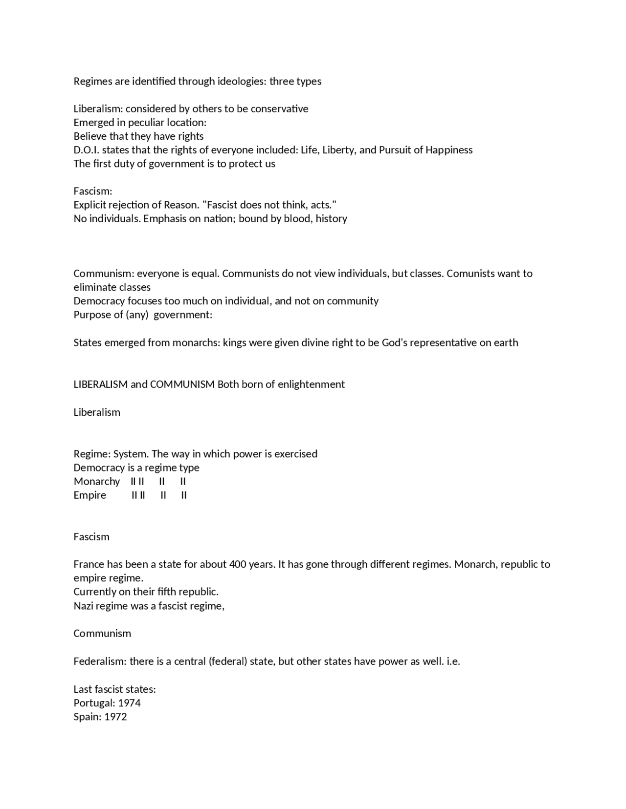 Regime Types - Introduction to Comparative Politics, Notes | Pol 102 ...