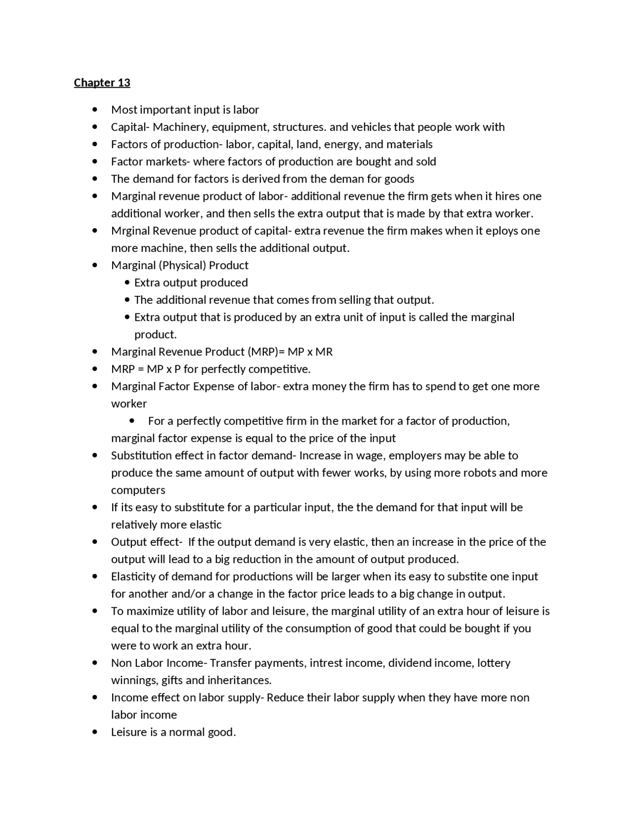 Multiple Chapter Notes Combined Introduction To Microeconomics Ec
