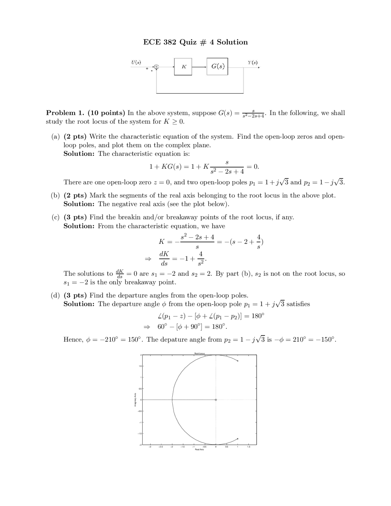 Quiz 4 Problems With Solutions Feedback System Analysis And Design