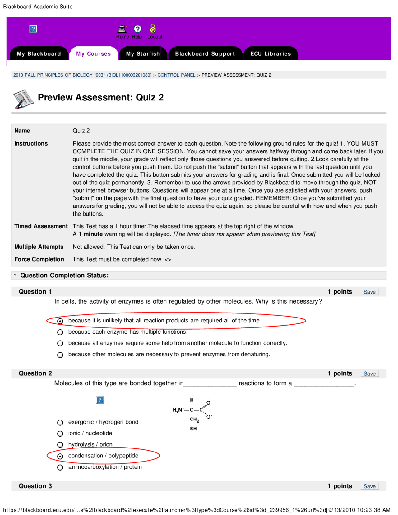 Quiz 2 Principles Of Biology For Majors Biol 1100 Docsity