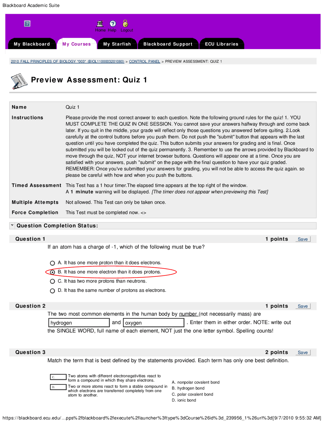 Preview Assessment Quiz 1 Principle Of Biology For Majors Biol