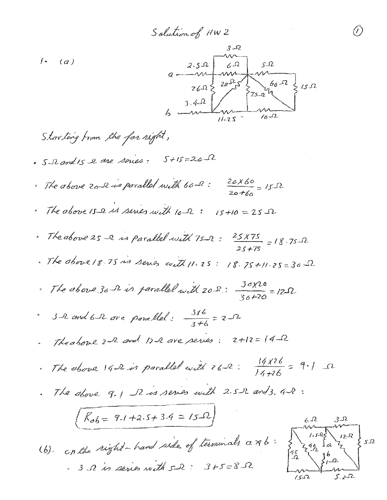 Worked Examples Homework Solution Electric Circuit Analysis Ece