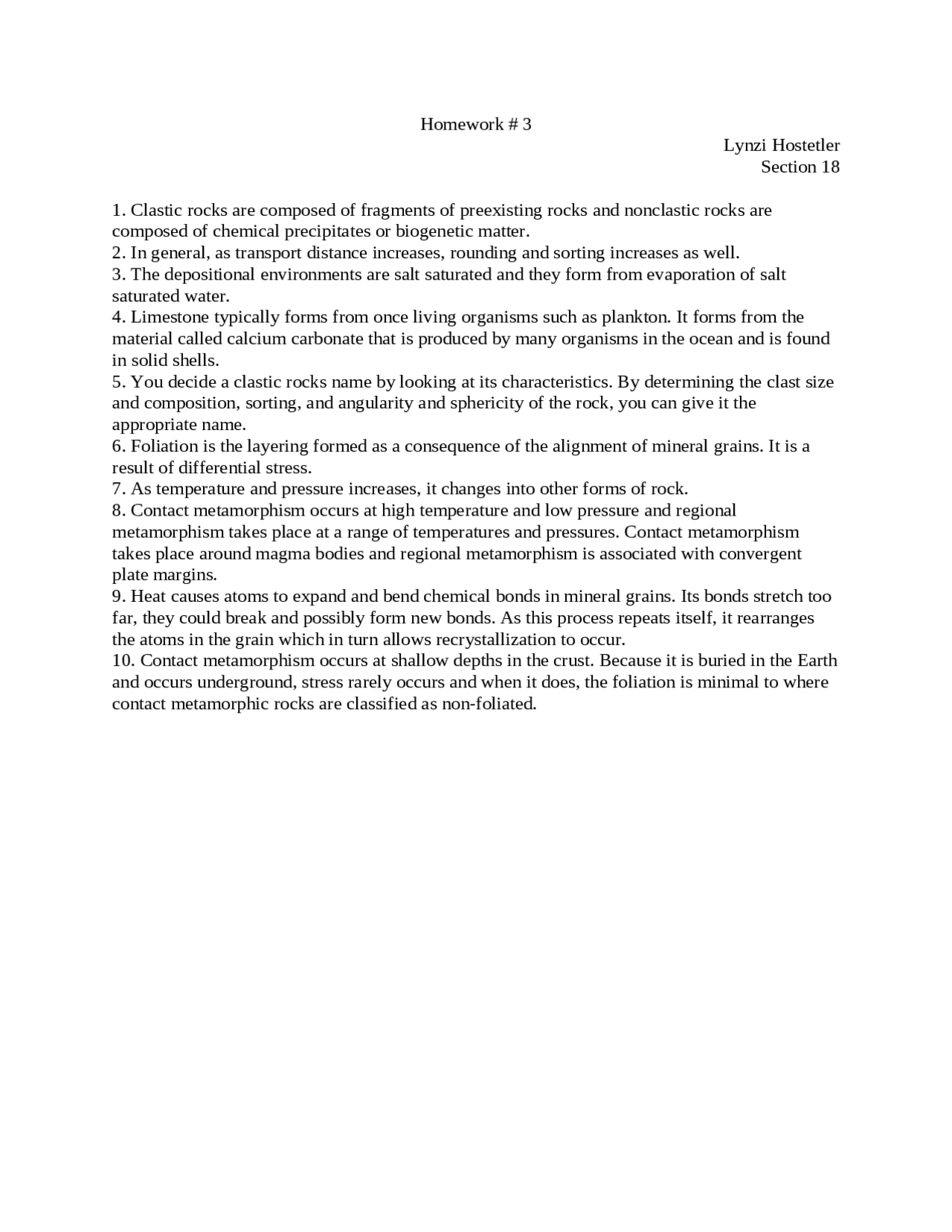 Homework 3 Notes For Exam Principles Of Geology Geo 10200 Docsity