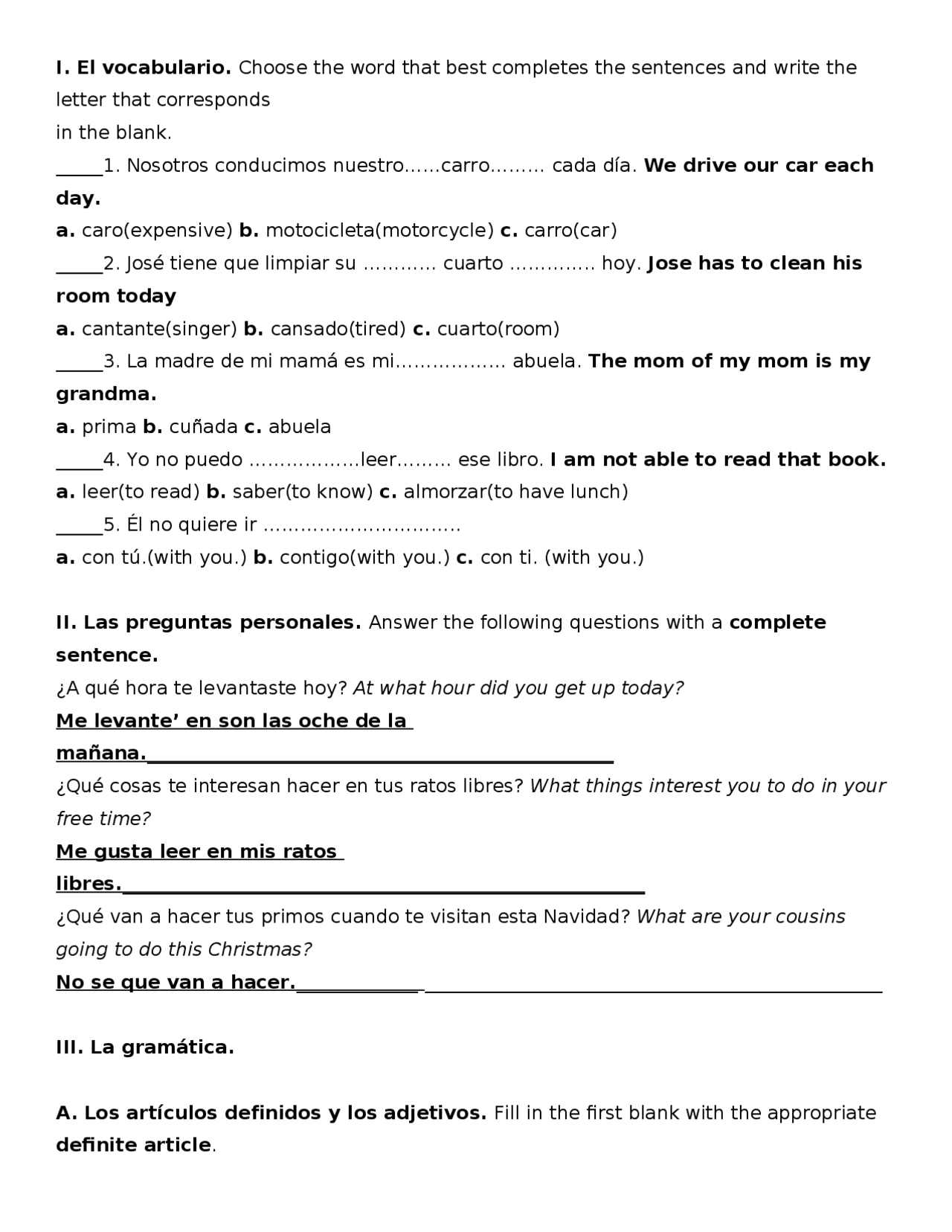 Números, Futuro, Presente de Indicativo y Progresivo, Ser y Estar ...