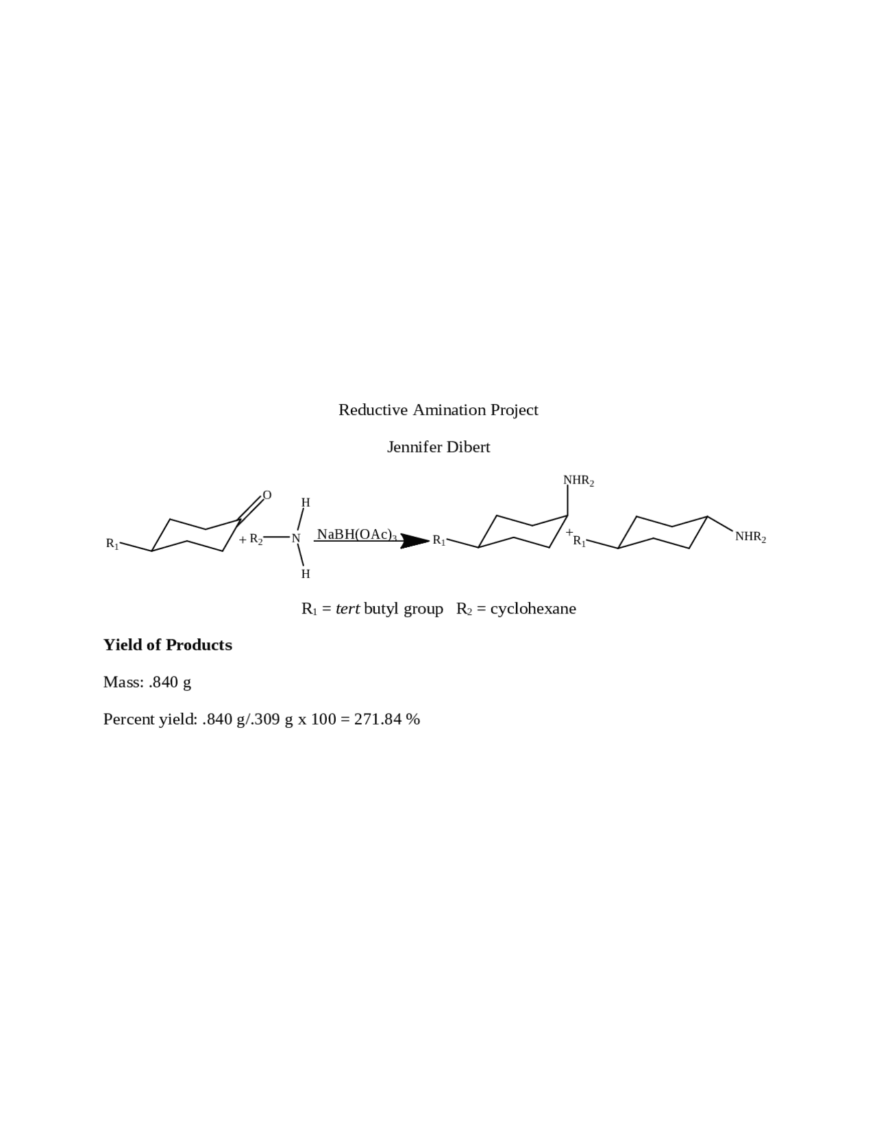 Reductive Amination Project - Organic Chemistry Laboratory Chemistry ...