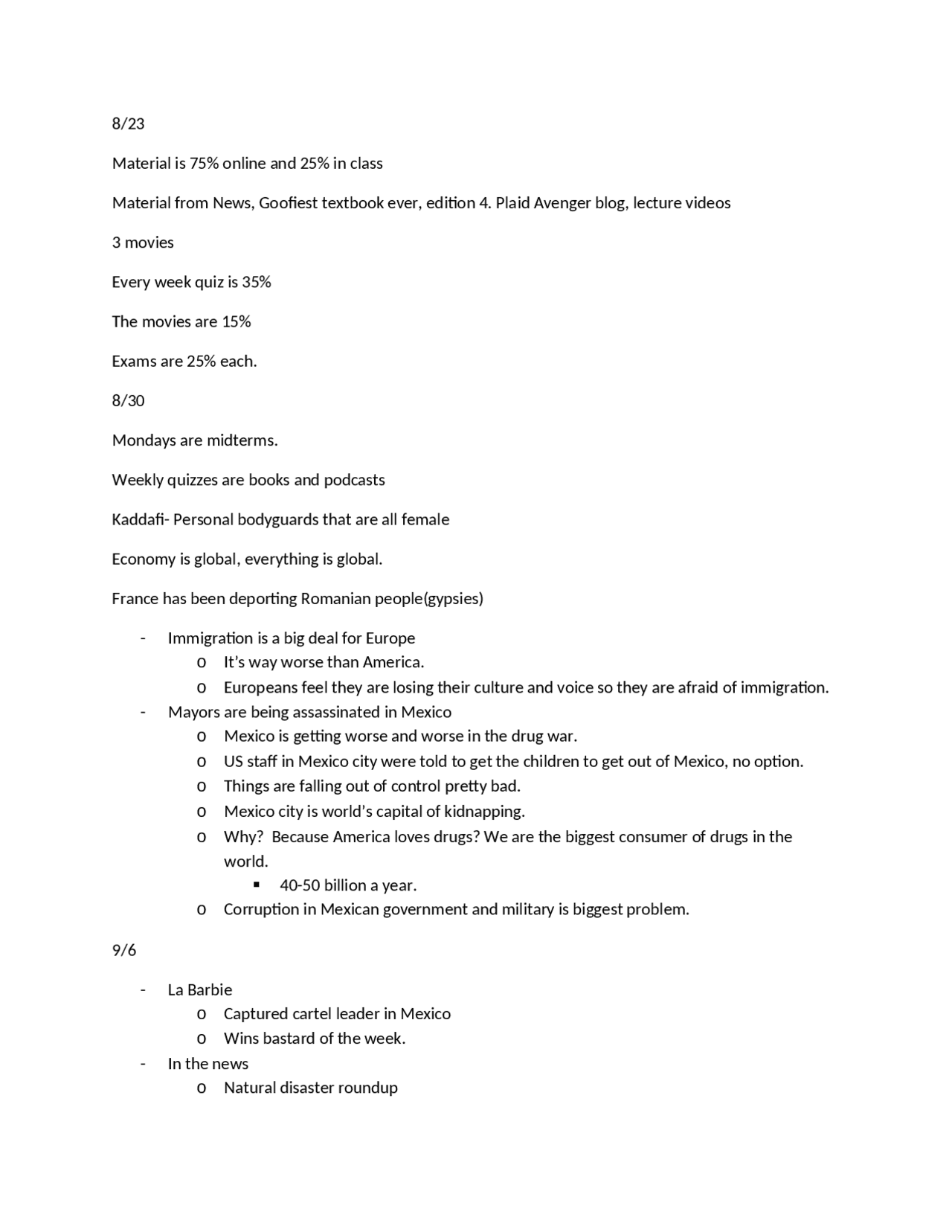 Outlines Of All Lecture Videos World Regions Geog 1014 Docsity