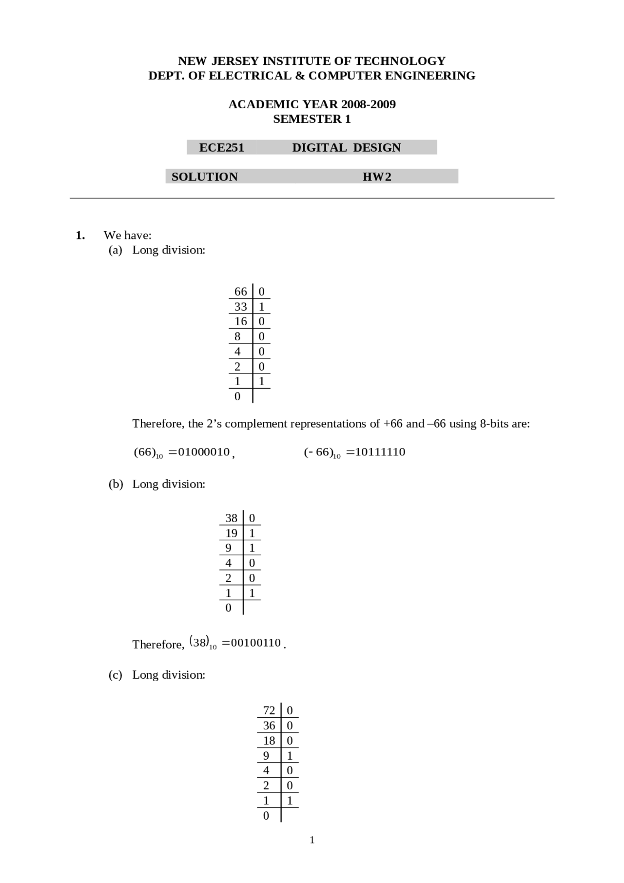 Homework 2 Solutions For Circuits Docsity