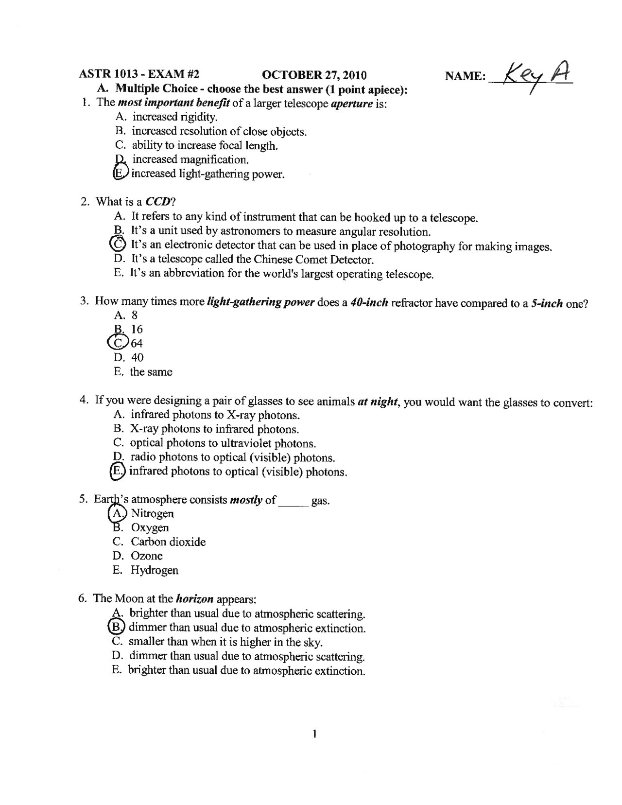 Introduction To Astronomy Exam 2 With Solved Mcqs Ast 1013 Docsity