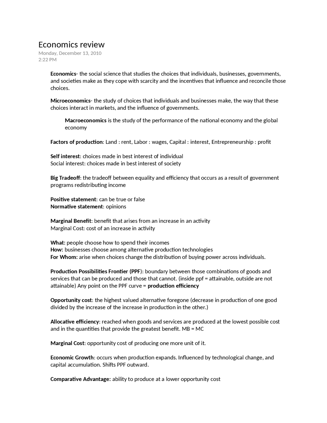 Principles of Macroeconomics - Final Study Guide | ECON 1202 - Docsity