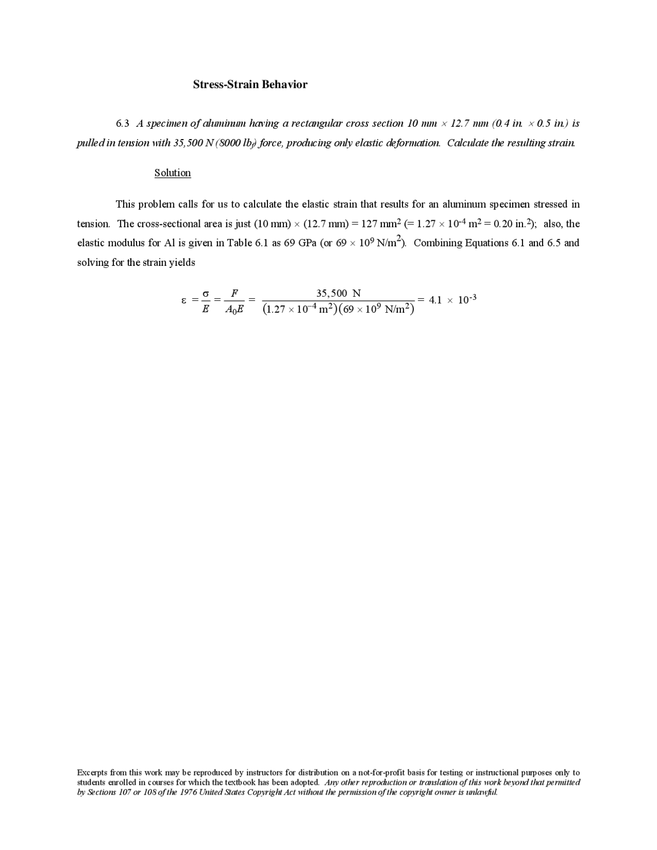 Stress Strain Behavior Elements Of Materials Engineering Mse 2034