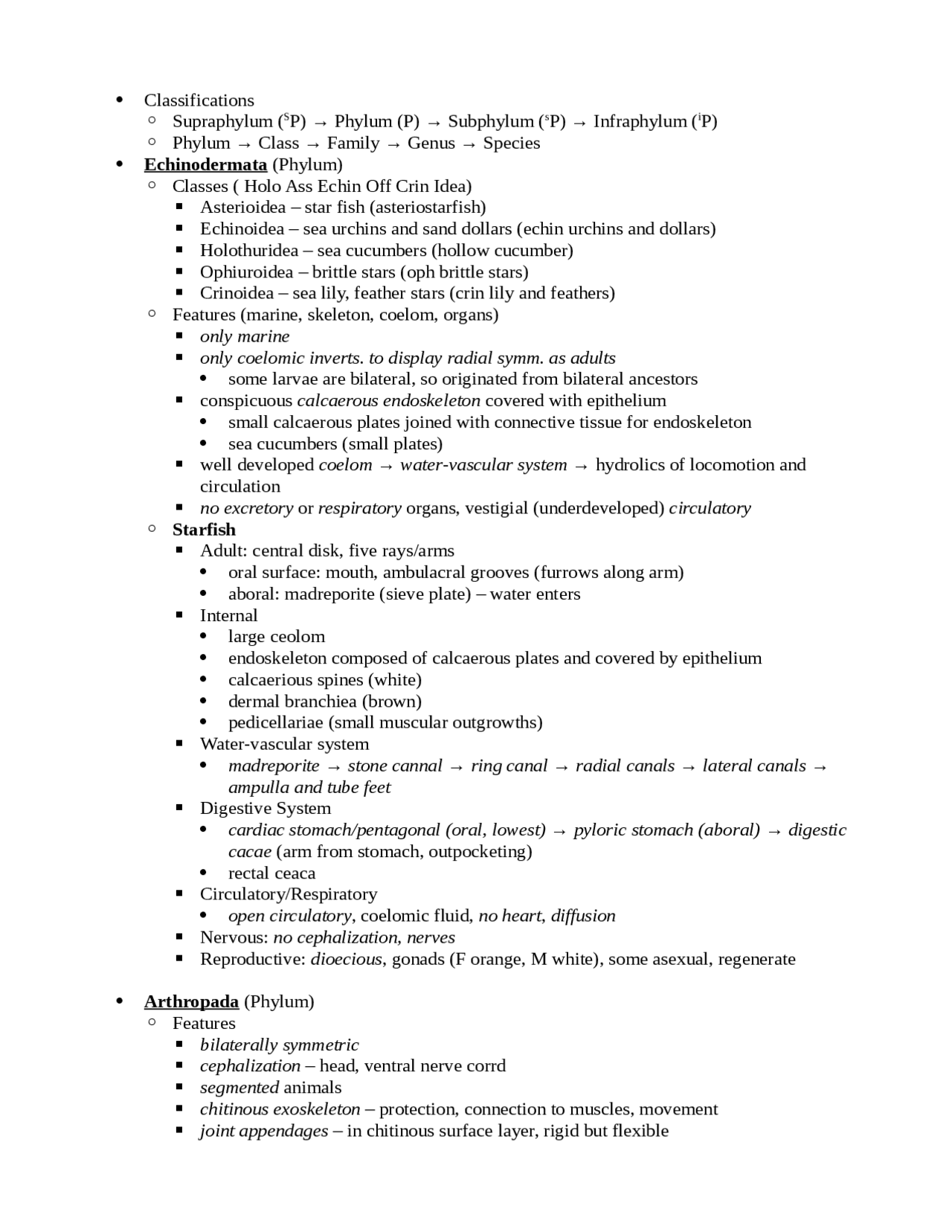 Classifications For Invertebrates Lab 2 General Biology Laboratory