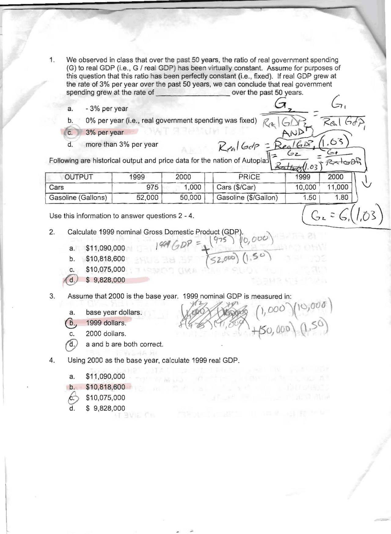 Principles Of Macroeconomics 20 Multiple Choice With Answers Econ
