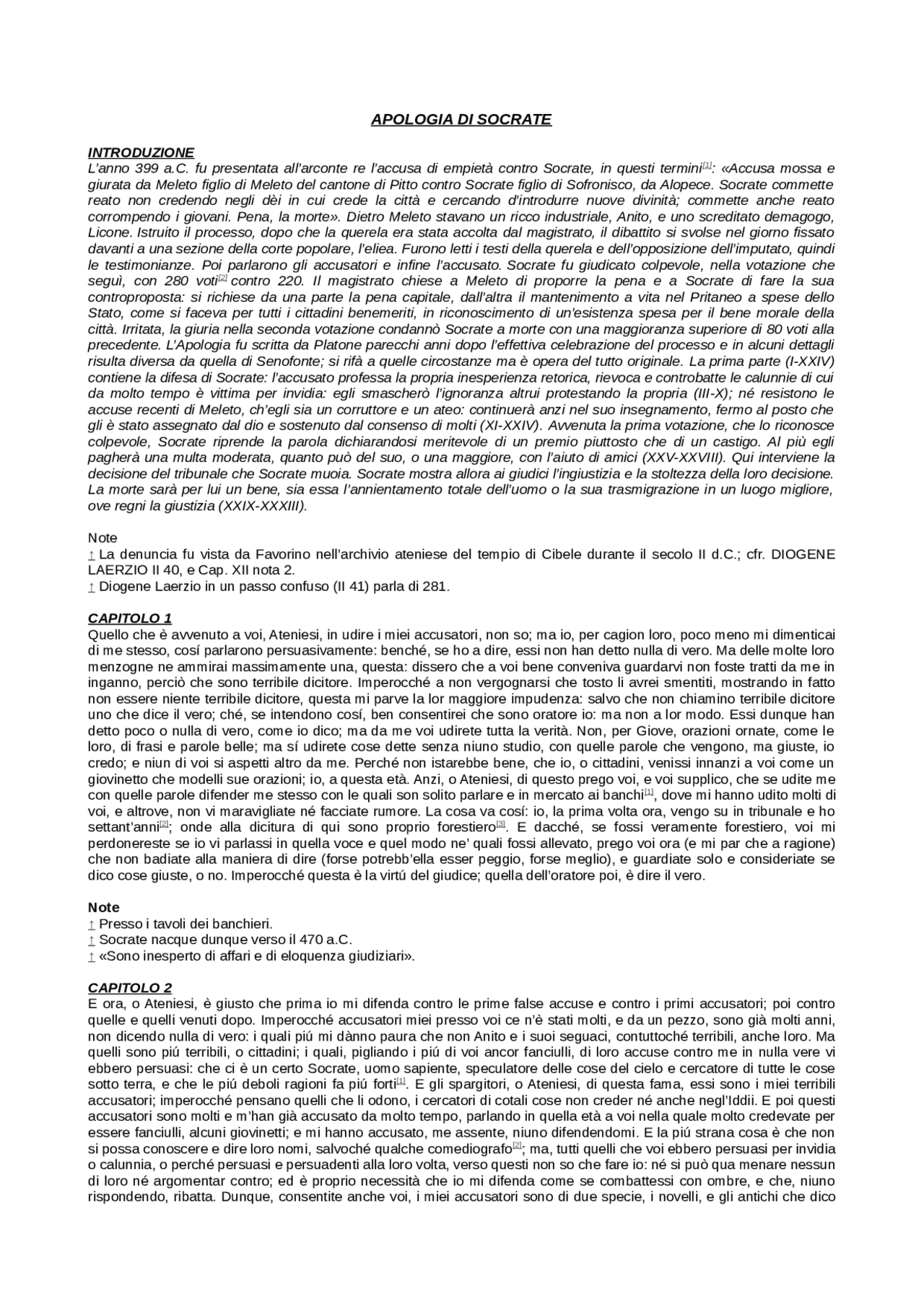 APOLOGIA DI SOCRATE - Docsity