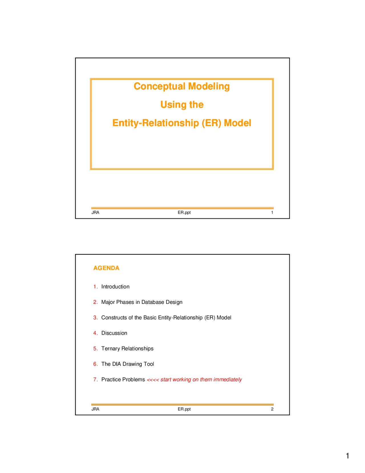 ER Diagrams - Database - Lecture Slides | CIS 353 - Docsity