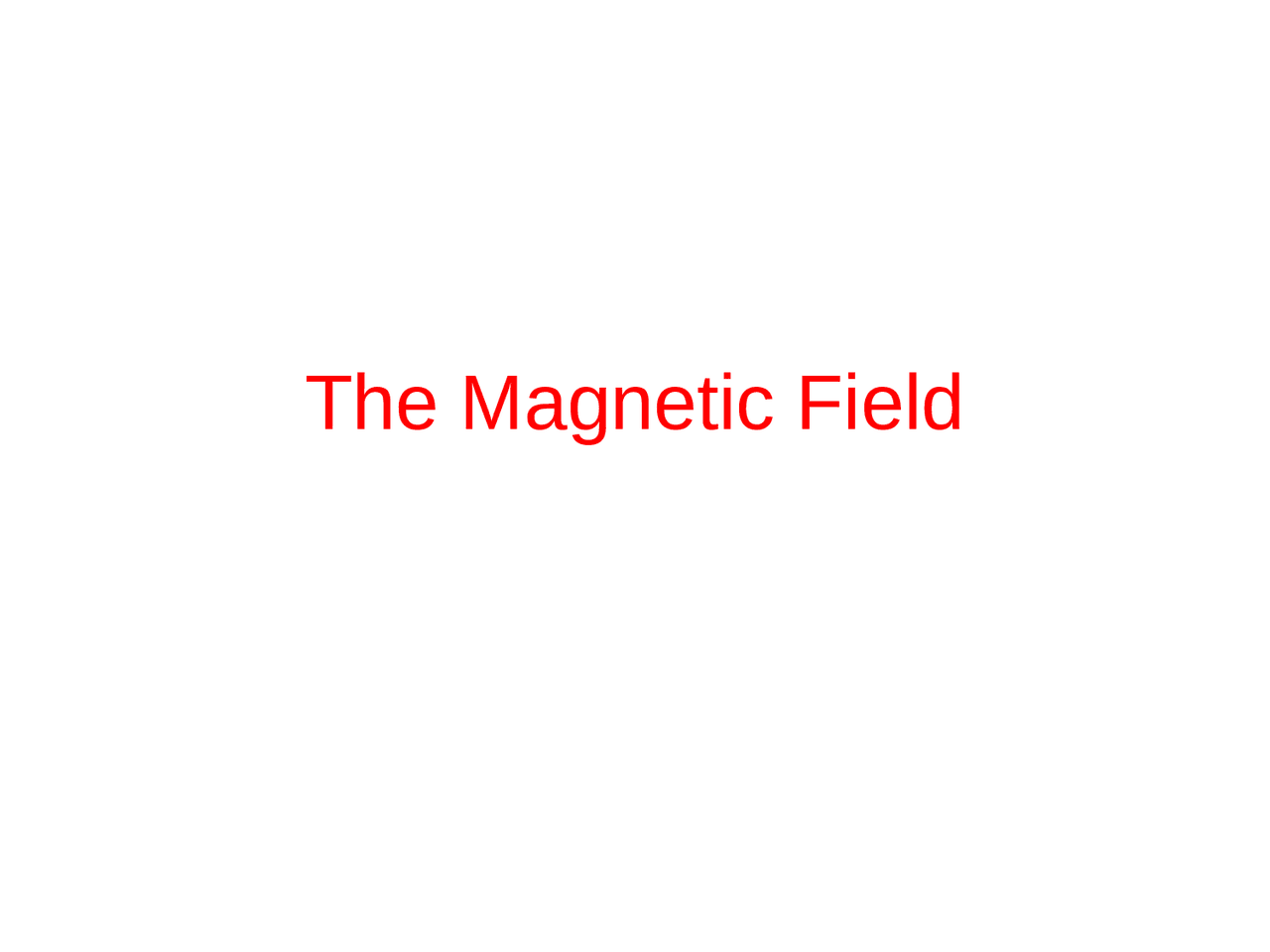 Slides On The Magnetic Field Modern Physics Phys 270 Docsity