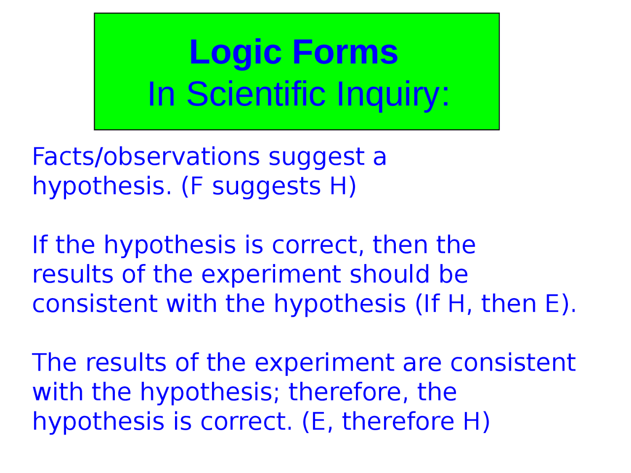 Introduction To Logic Forms In Scientific Inquiry Lecture Slides