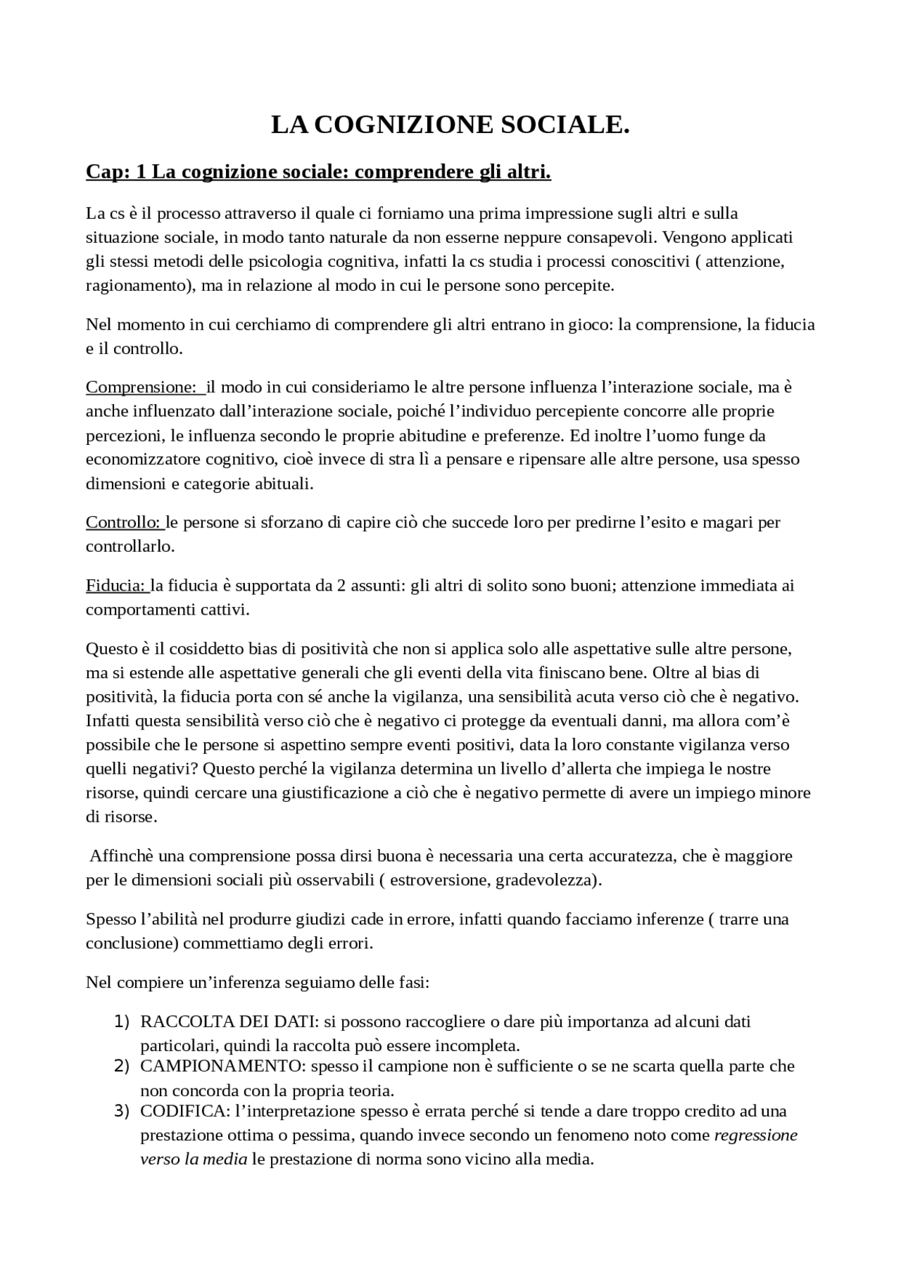 La Cognizione Sociale Docsity
