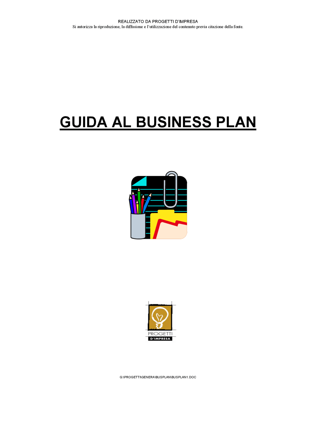 Guida al Business Plan | Guide, Progetti e Ricerche di Economia | Docsity