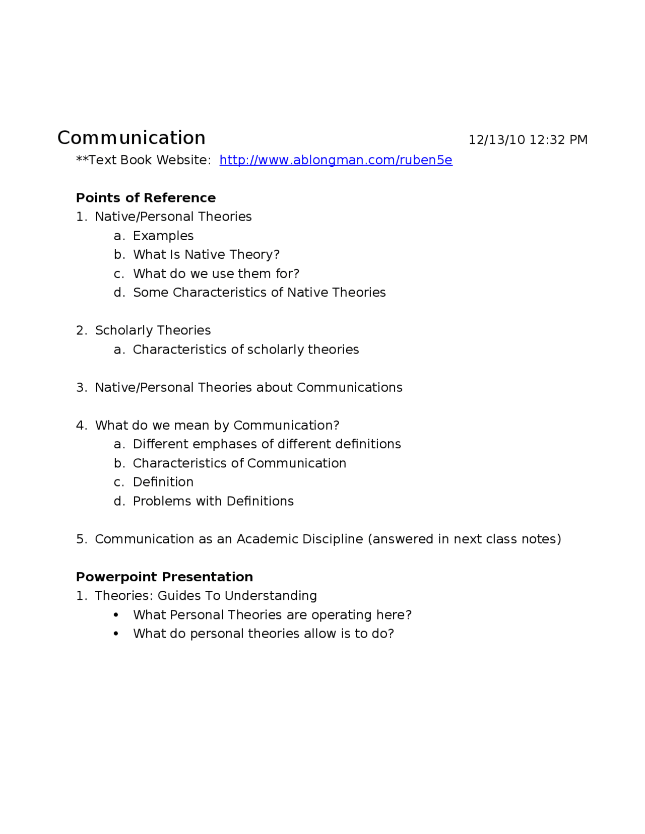 Introduction To Communication And Information Notes 189 101 Docsity