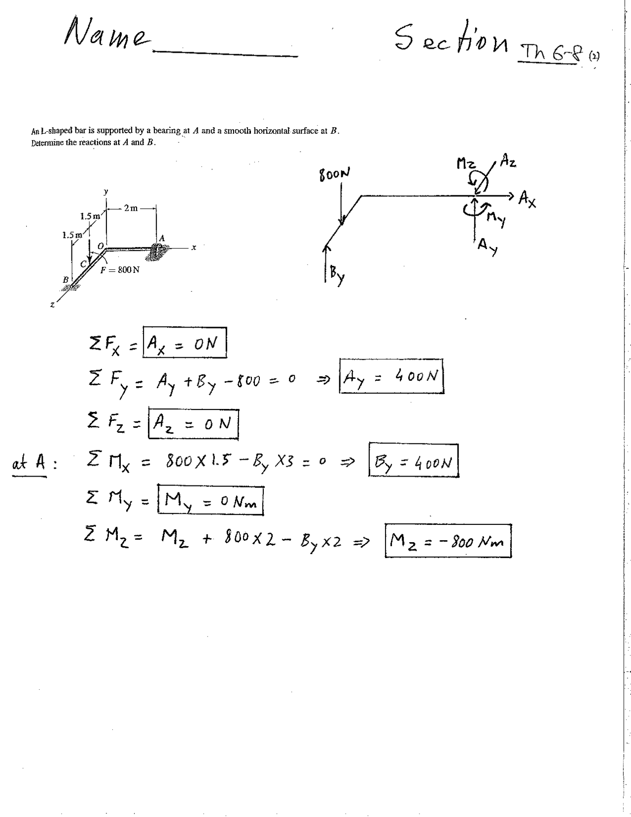 Quiz 12 With Solution Statics E M 306 Docsity