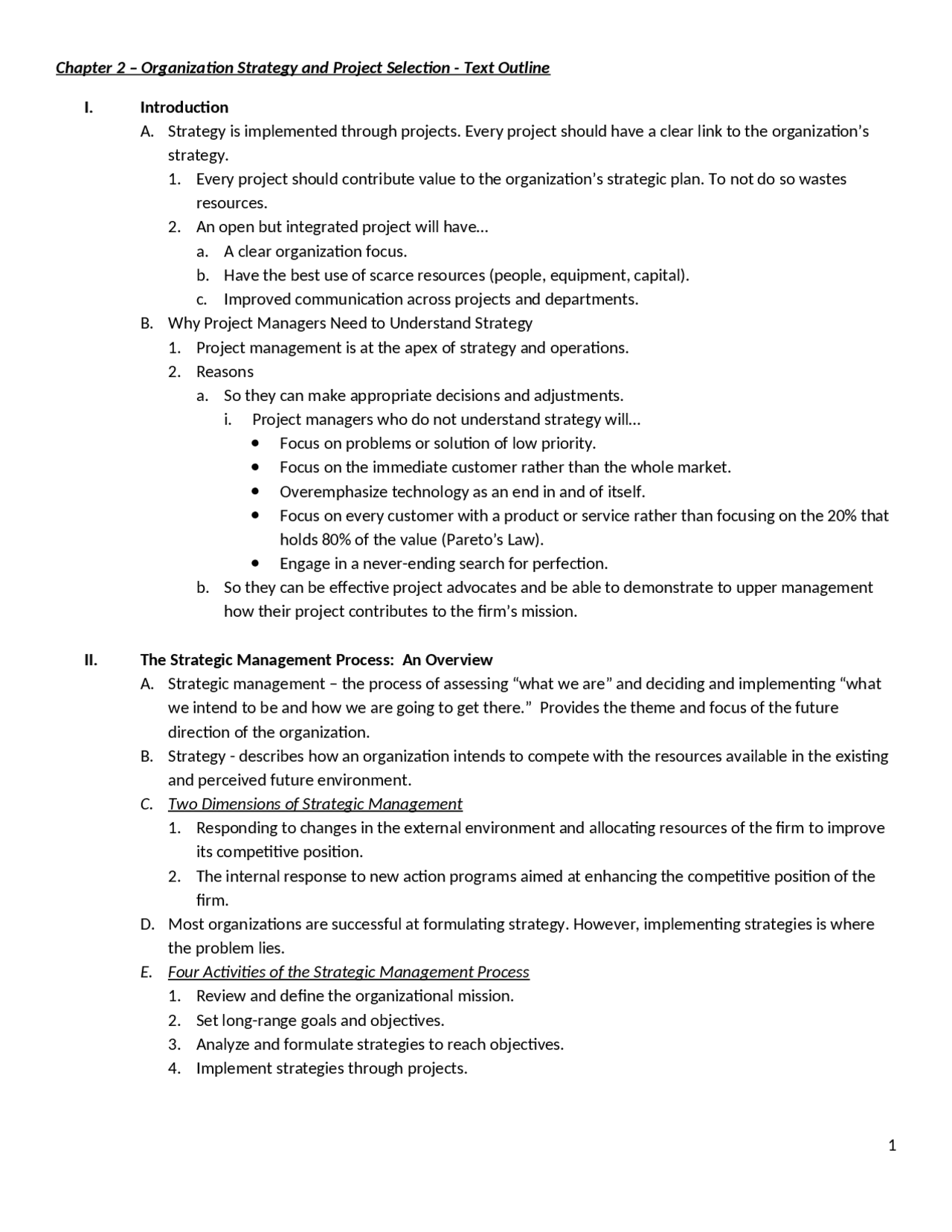 Understanding the Link: Org Strategy & Project Selection - Prof. Ralph D. Badinelli | Study ...