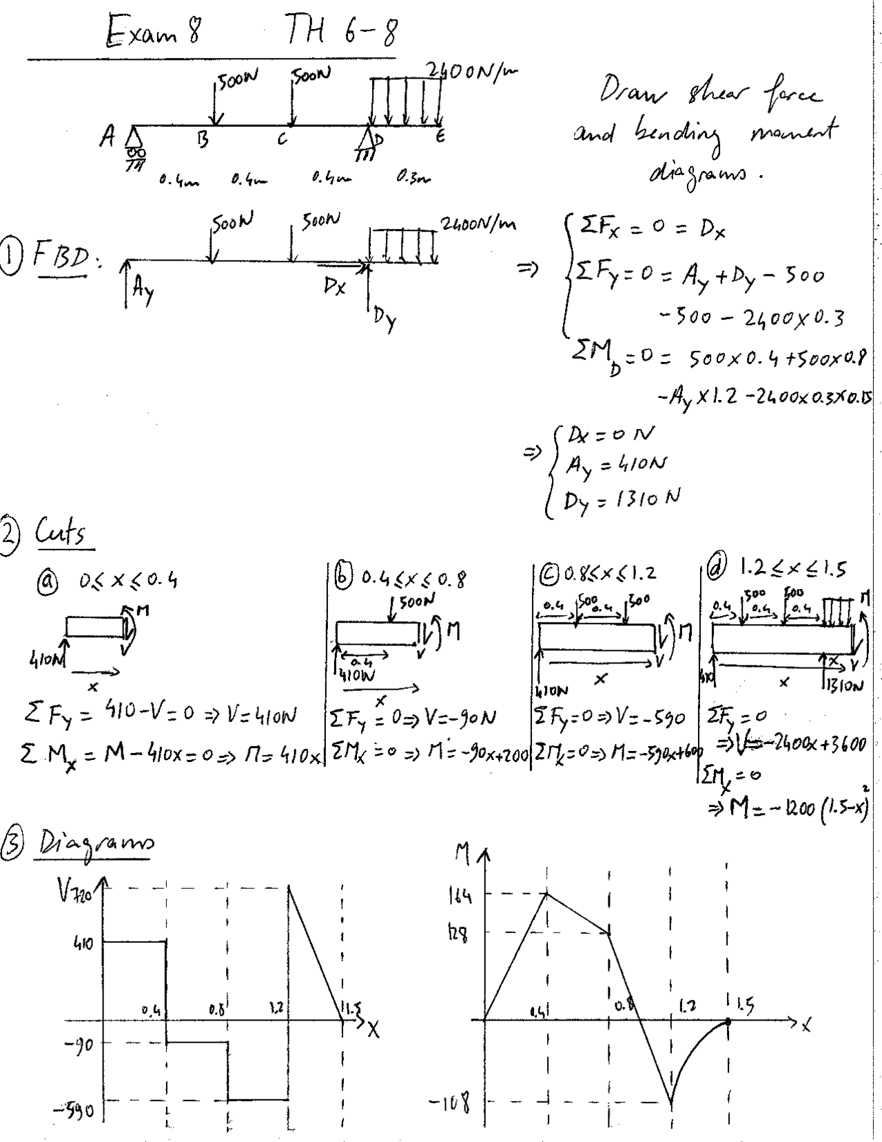 Practice Examination 8 With Resolution Statics E M 306 Docsity