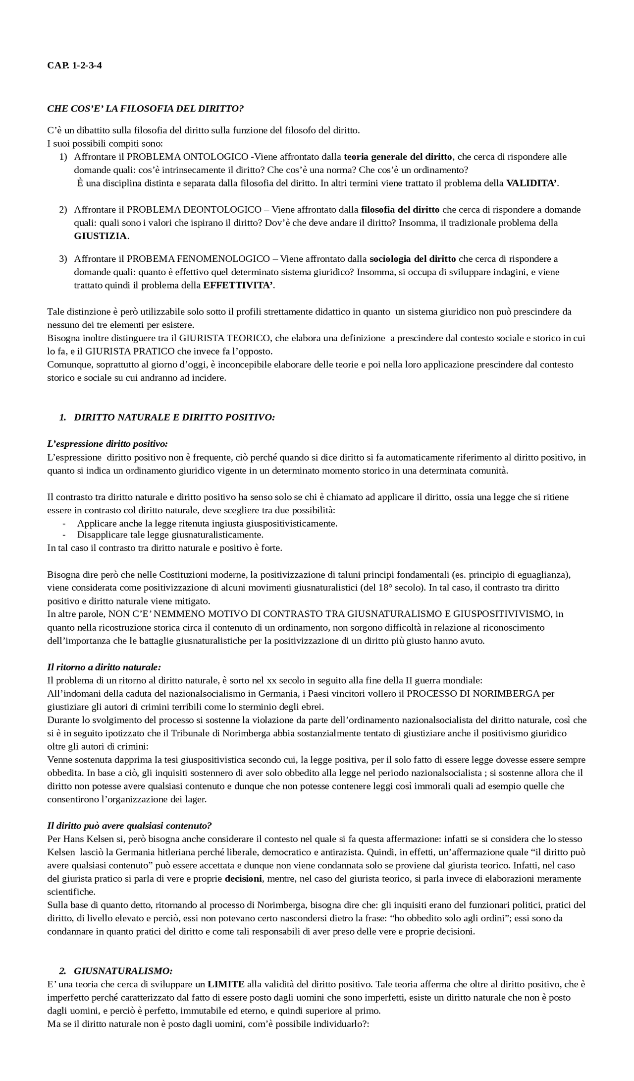 Filosofia Del Diritto Libro 1 Miei Schemi Primi 4 Capitoli Docsity