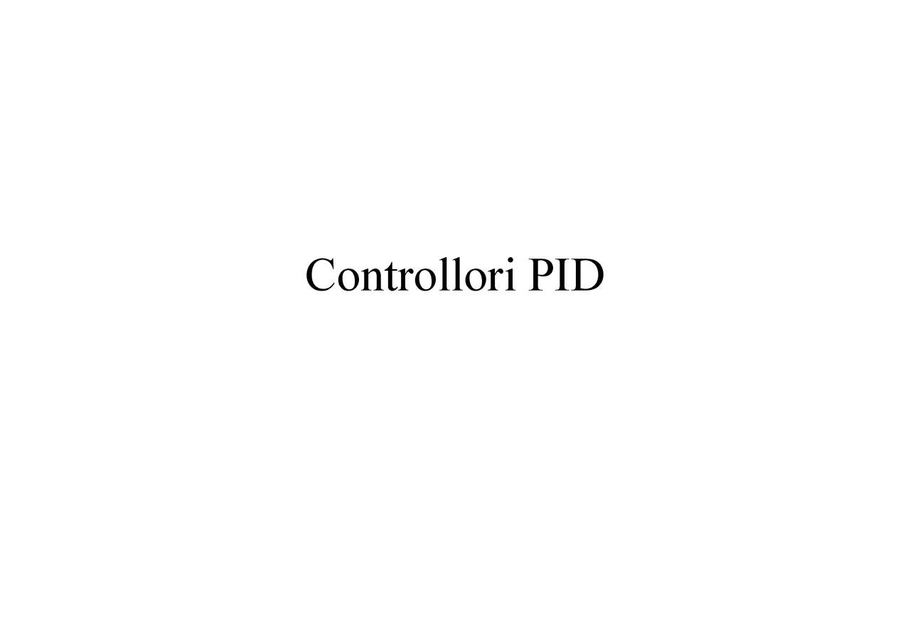 Controllori PID - Docsity