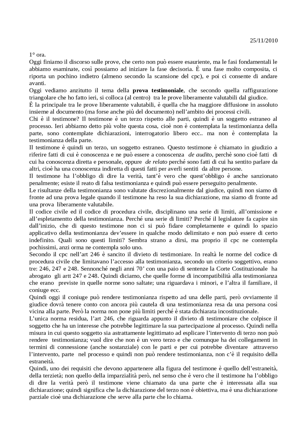 Lezione Appunti Di Procedura Civile Docsity