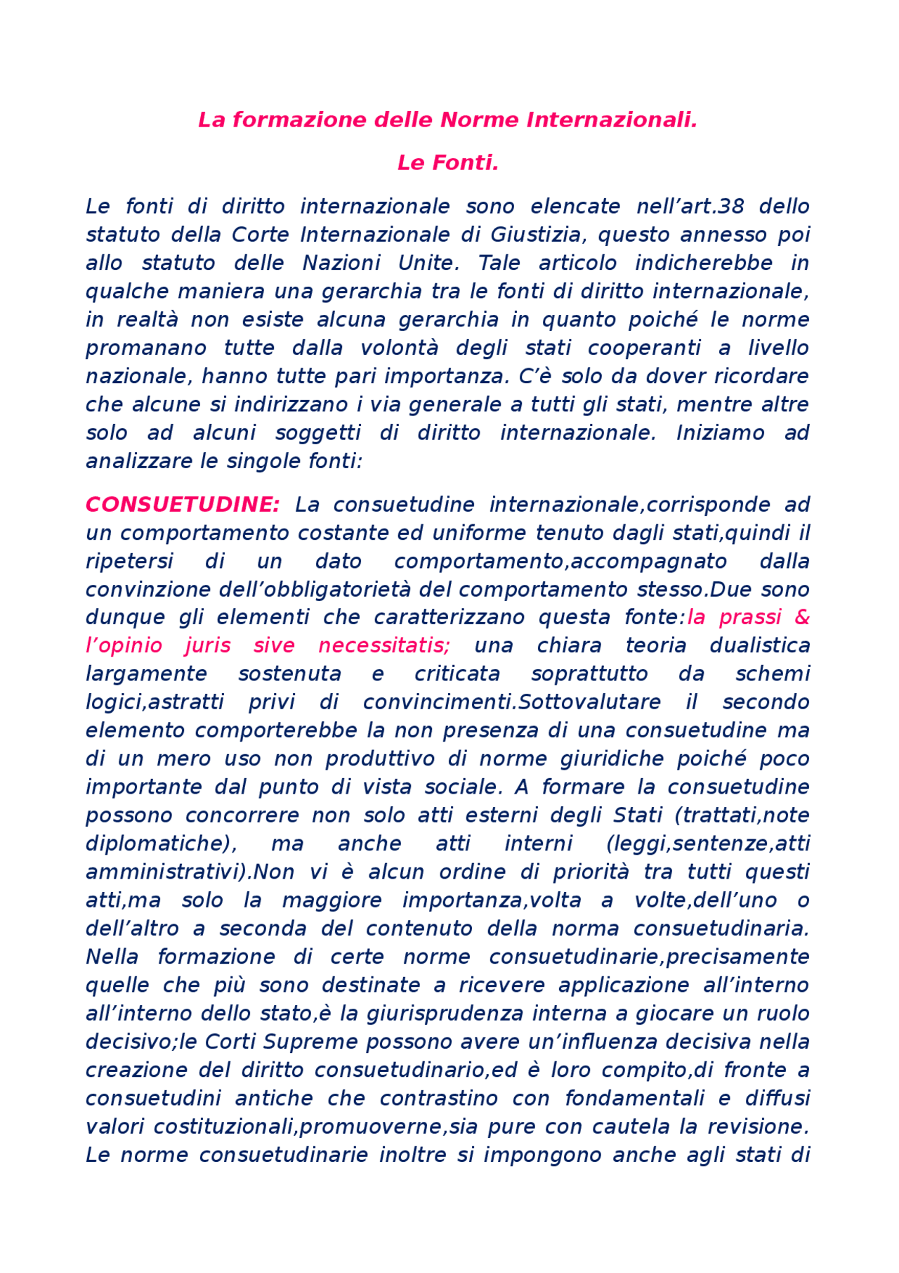Diritto Internazionale La Formazione Delle Norme Internazionali