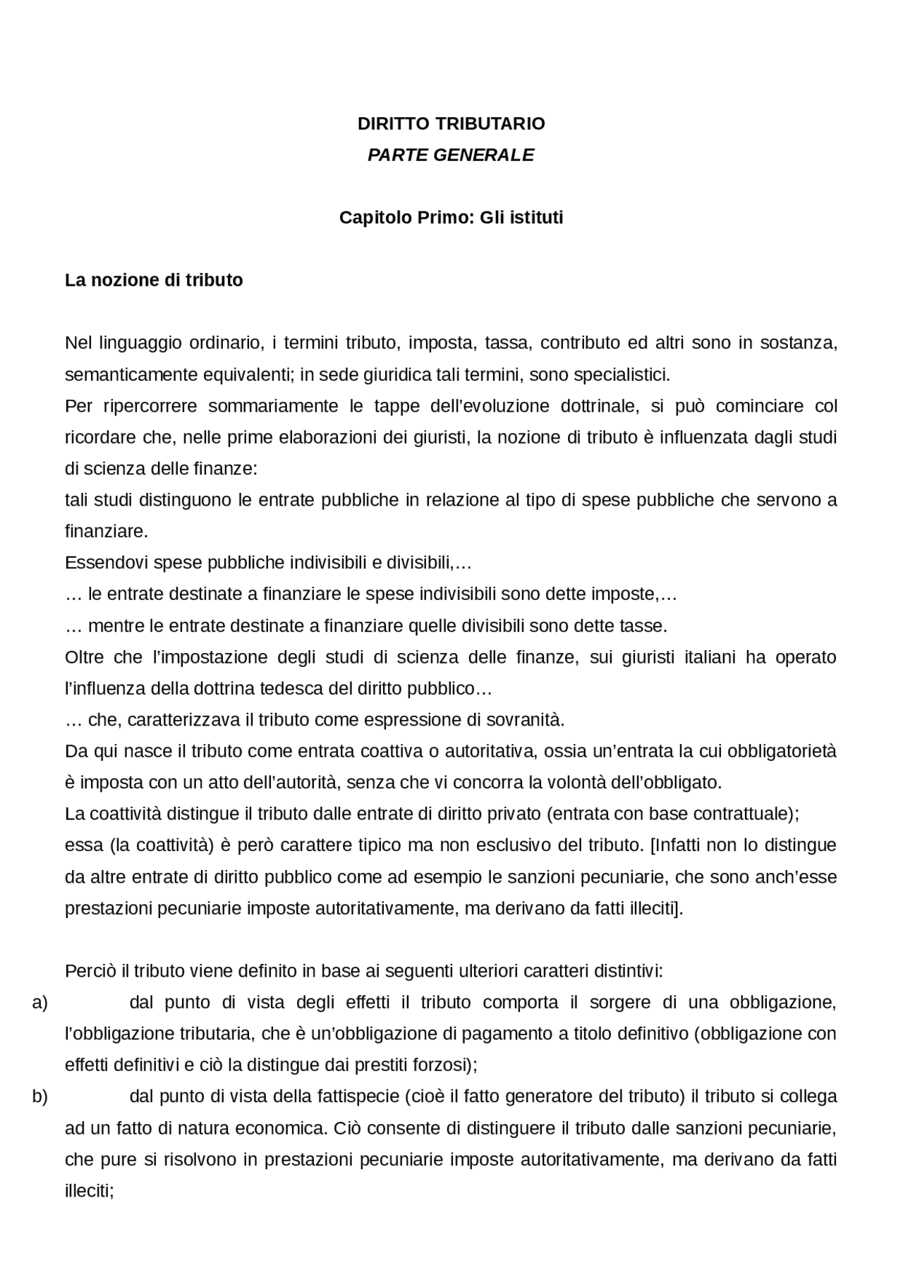 Appunti delle lezioni di Diritto Tributario, principali concetti - Docsity