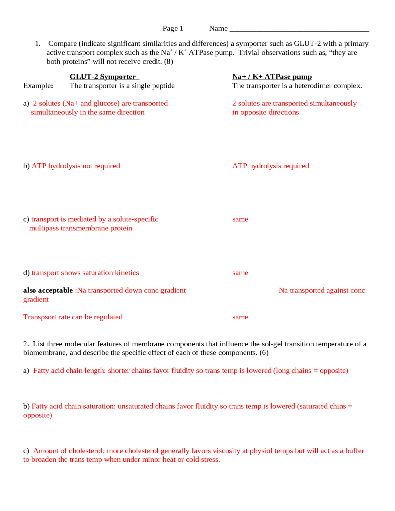 Midterm Exam Solutions For Cell Biology Bis 104 Docsity