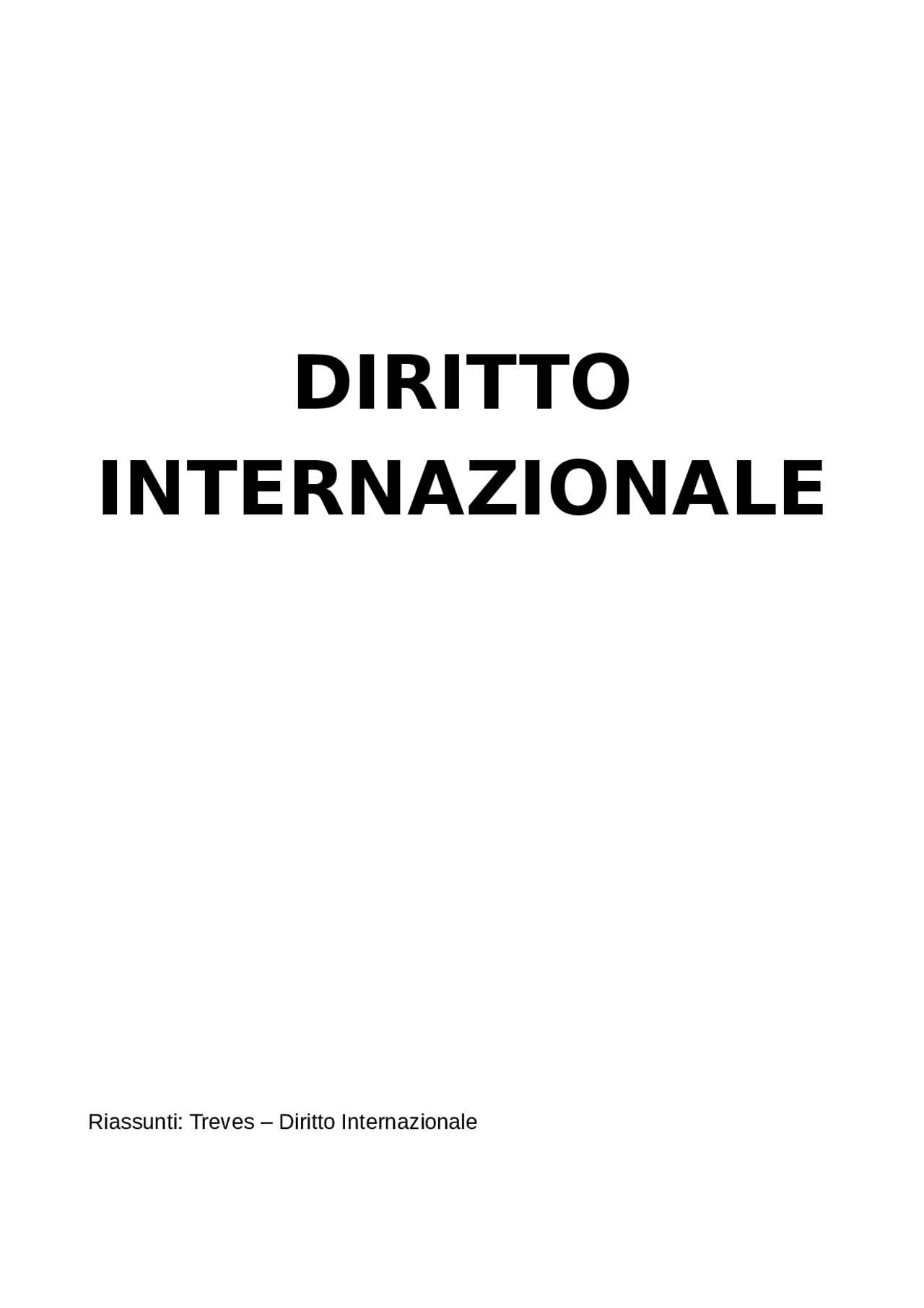 Riassunto Dellesame Di Diritto Internazionale Treves Docsity