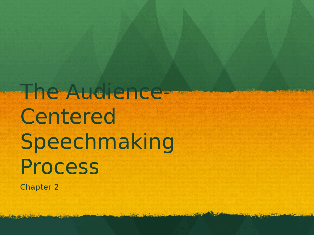The Audience Centered Speech making Process - Lecture Slides | COMM ...